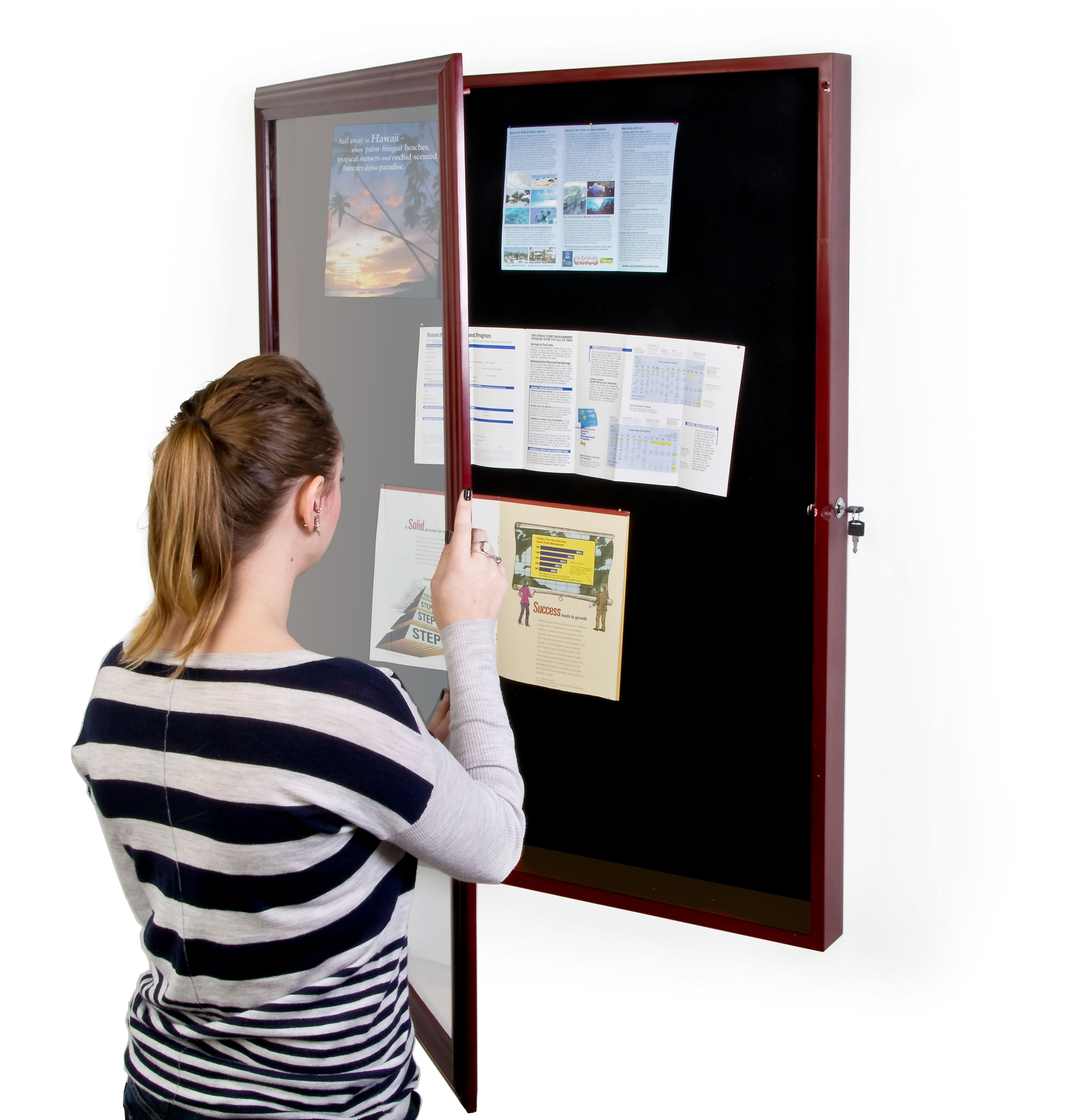 Cherry Shadow Box Features a Locking Hinged Door & Sponge Interior ...