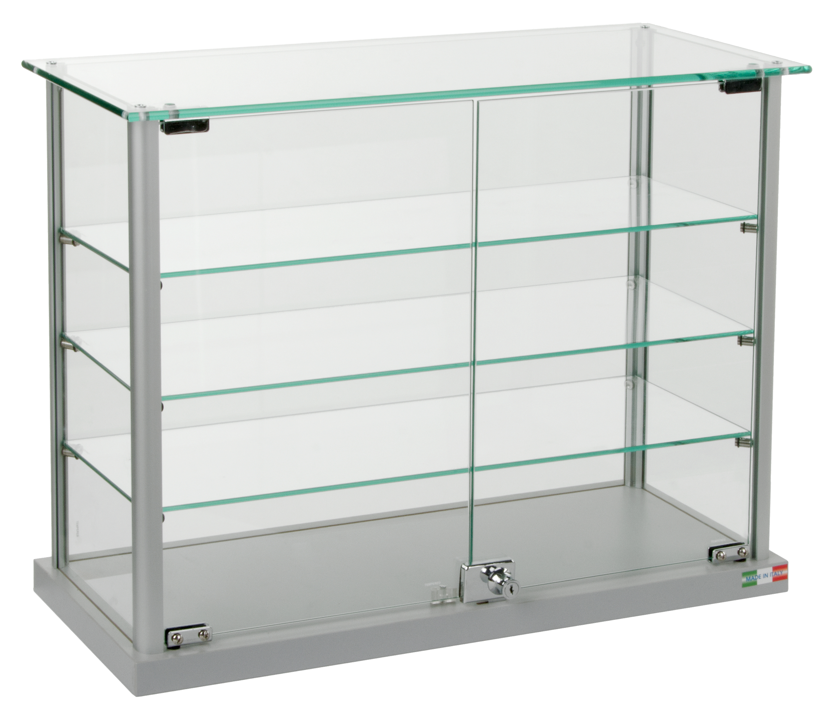 Aluminum Display Case | Countertop Showcase with (2) Swing Open Doors ...