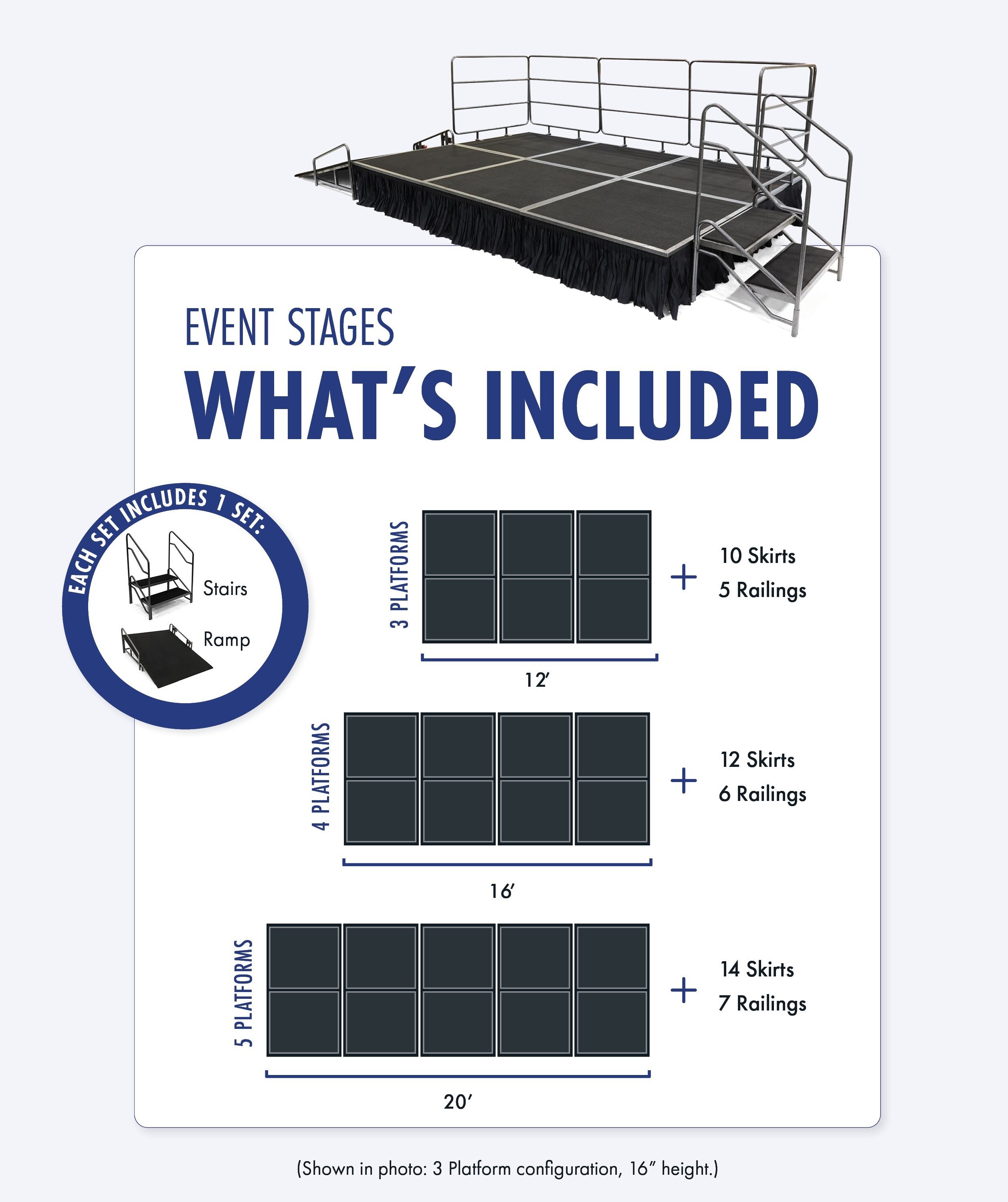 Portable Stage Platform Set – Choose Width and Height | Displays2Go