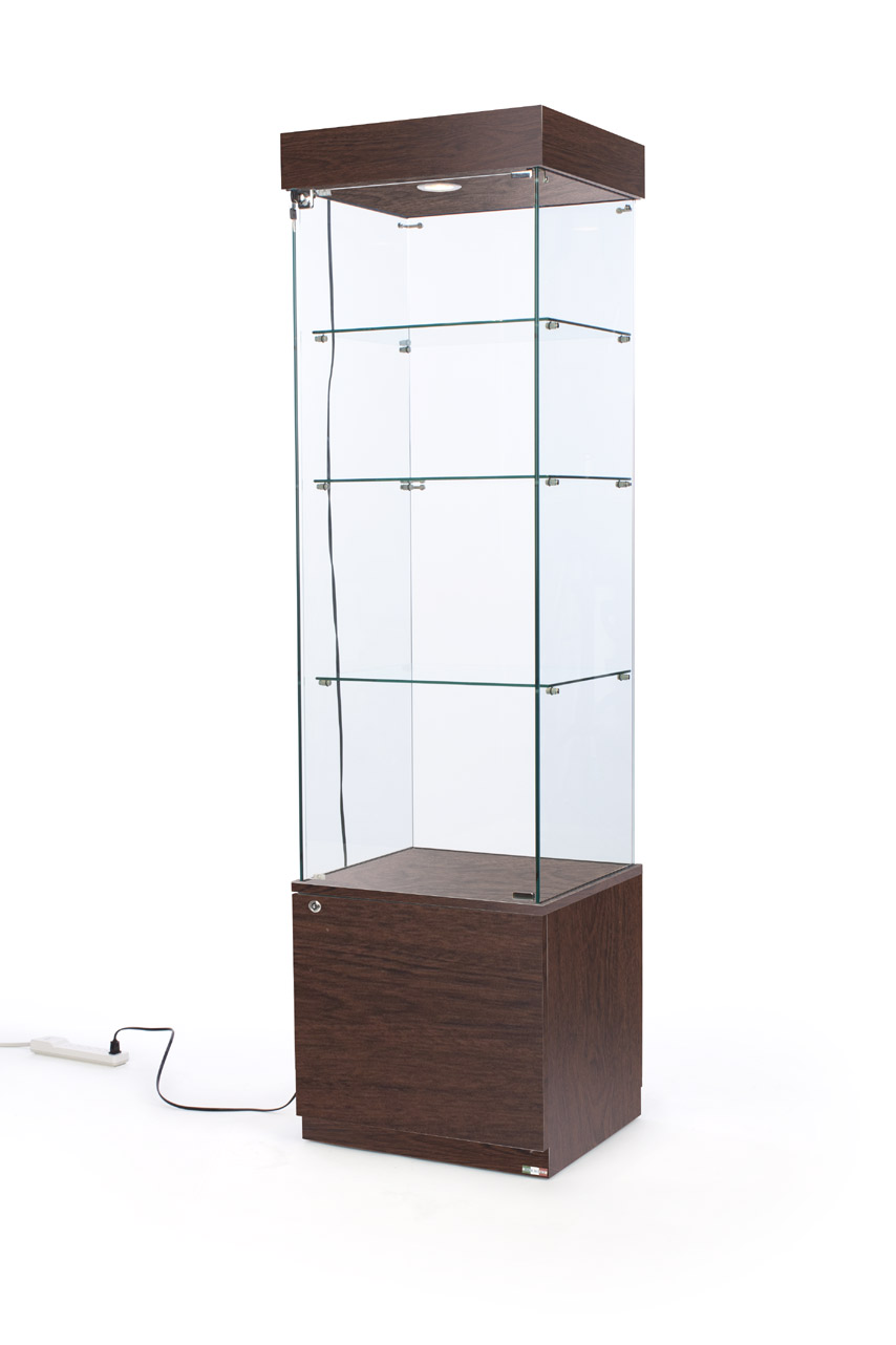 Retail Cabinets, Frameless Show Case Towers Feature Green-Edged ...