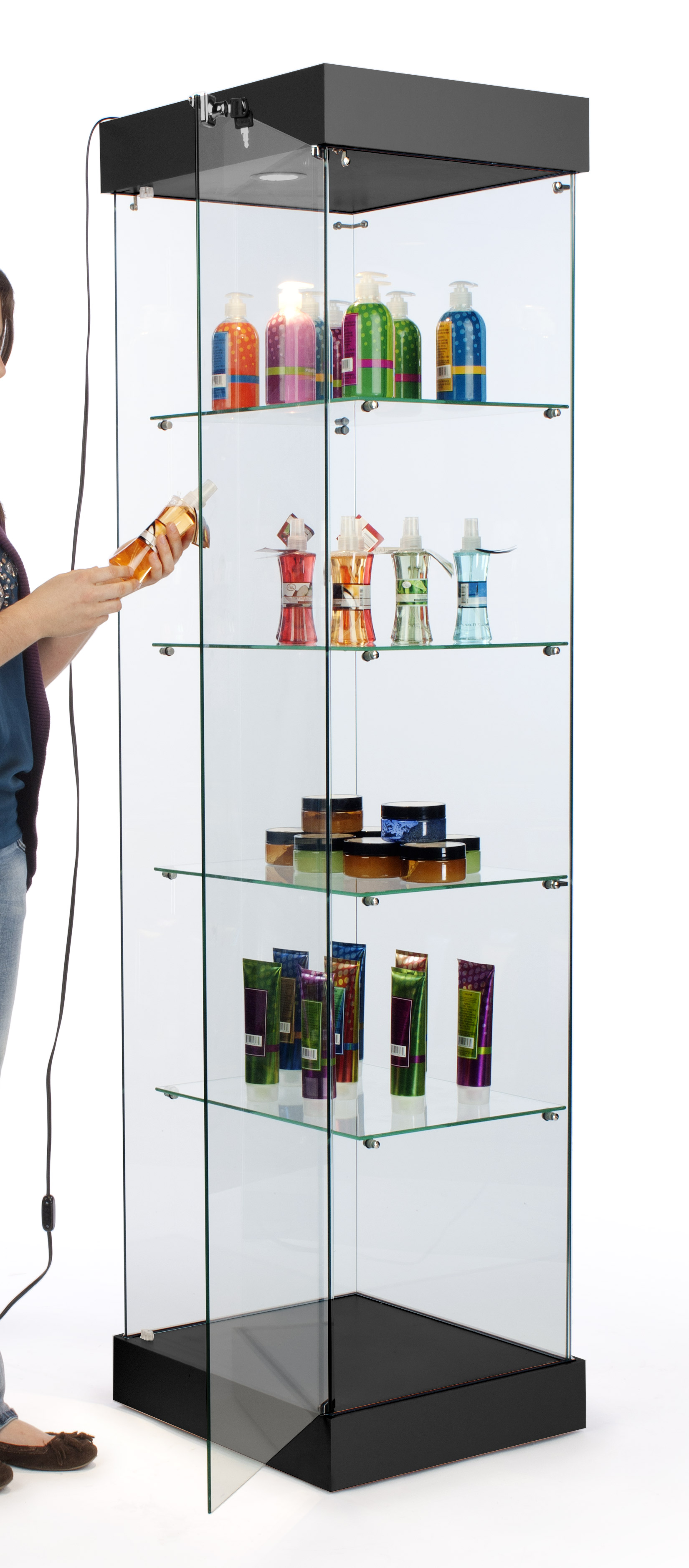 Frameless Showcase Towers | Retail Merchandise Container | Displays2Go