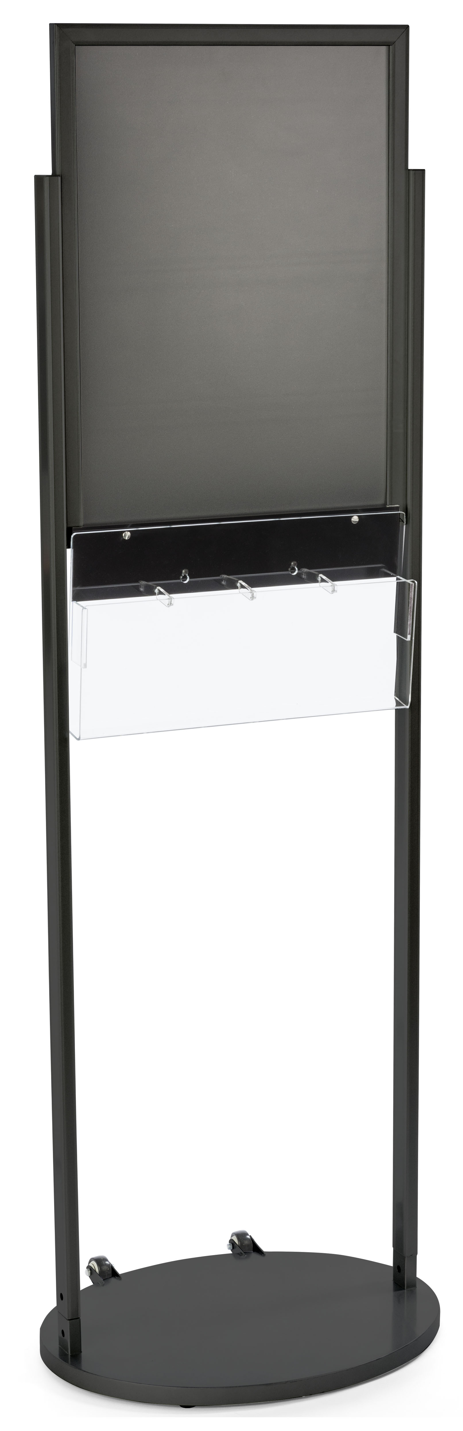 Black 18 x 24 Mobile Poster Stand with 4 Brochure Pockets | Displays2go