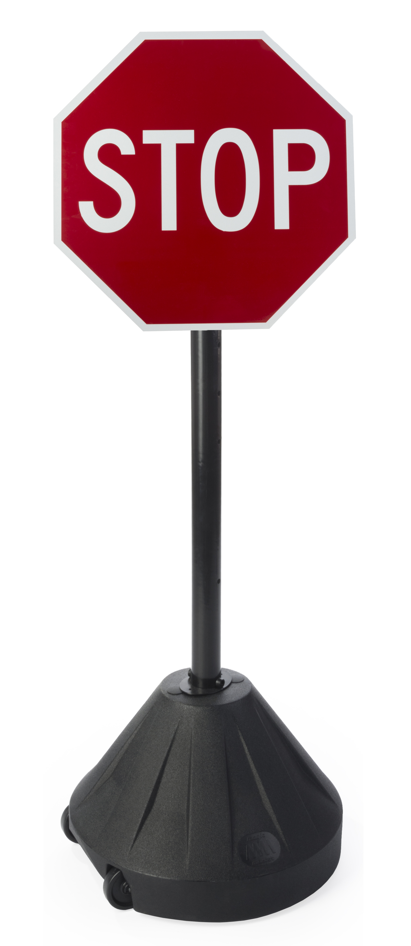 Small Stop Sign | Black Base with Pole | Displays2Go
