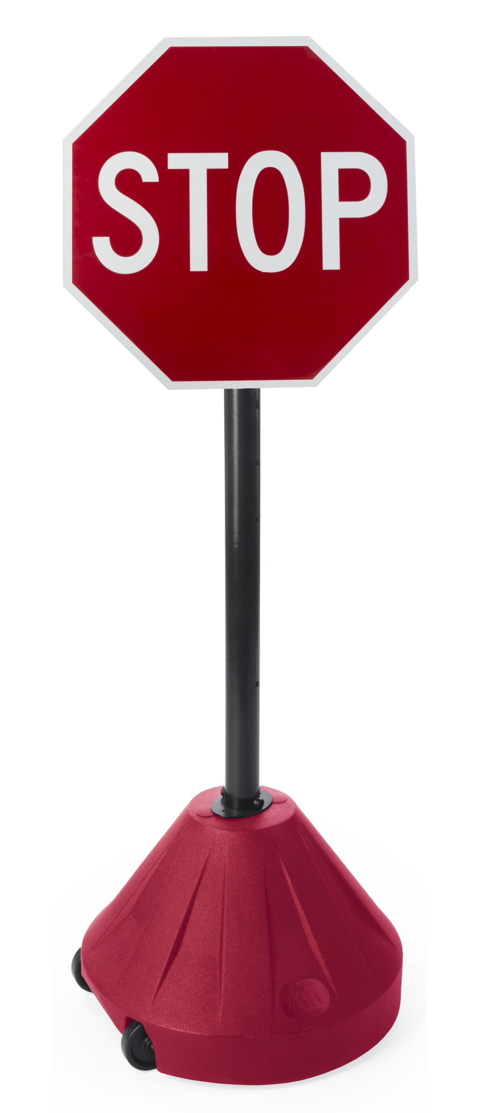 Rolling Stop Sign | Red Base with Recessed Wheels | Displays2Go
