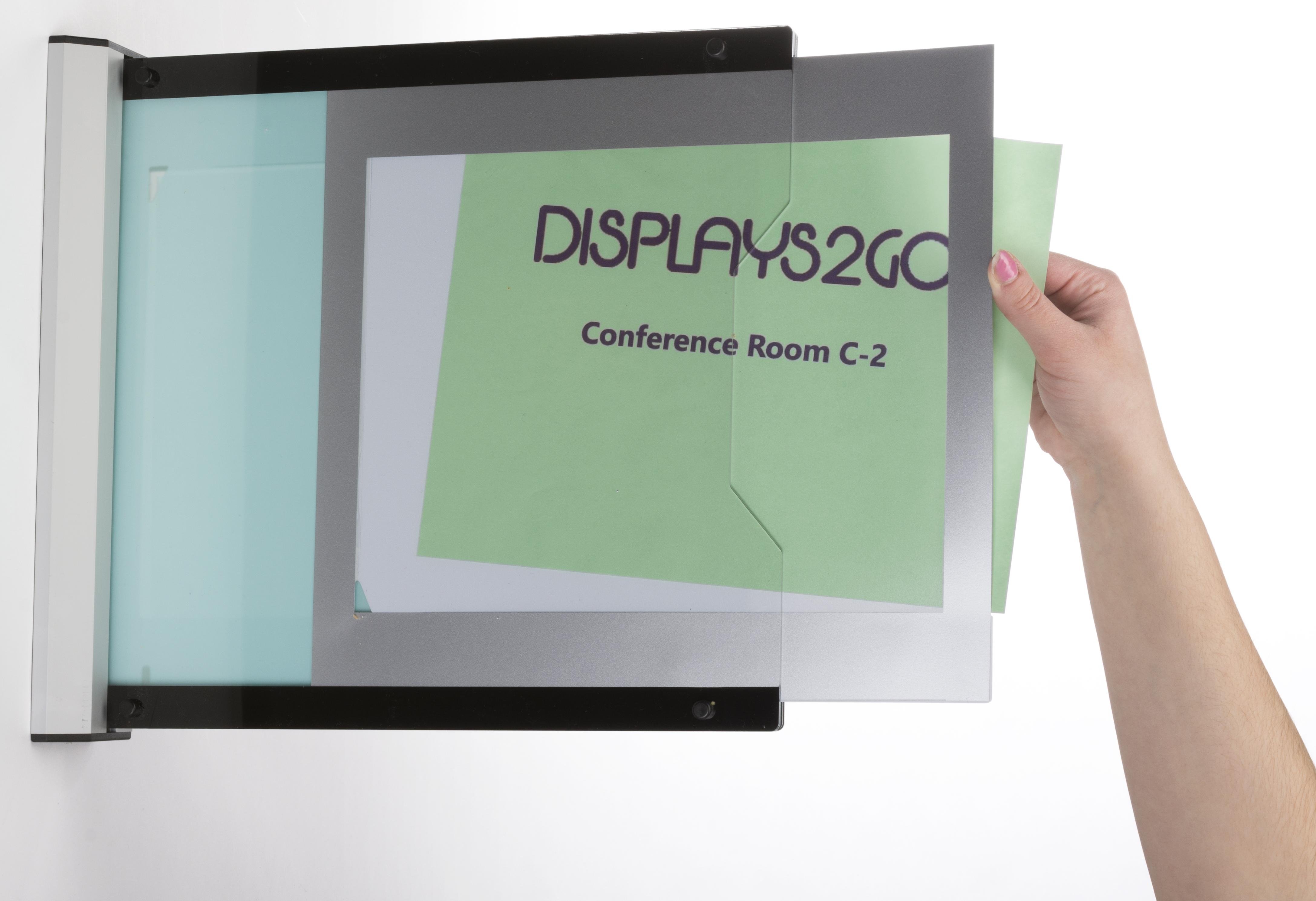 Perpendicular Sign Holder | Two Wayfinding Graphics | Displays2Go