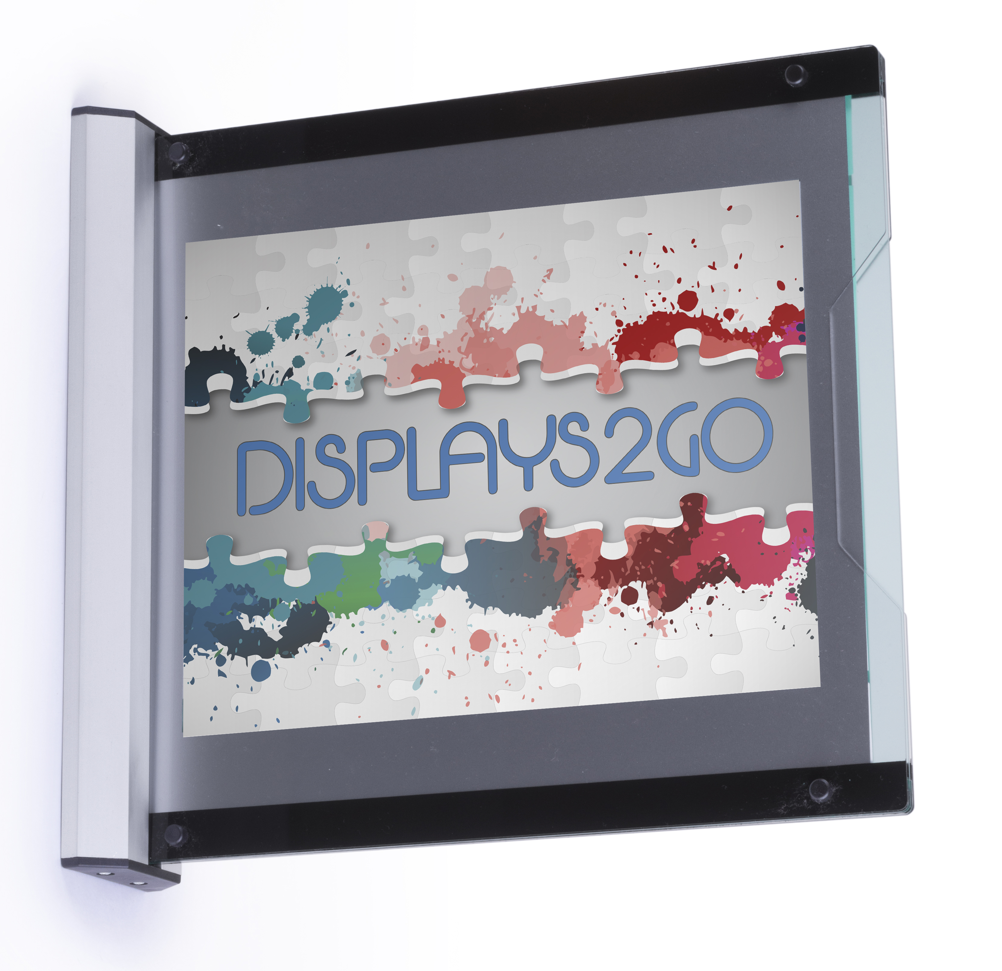 Perpendicular Sign Holder | Two Wayfinding Graphics | Displays2Go