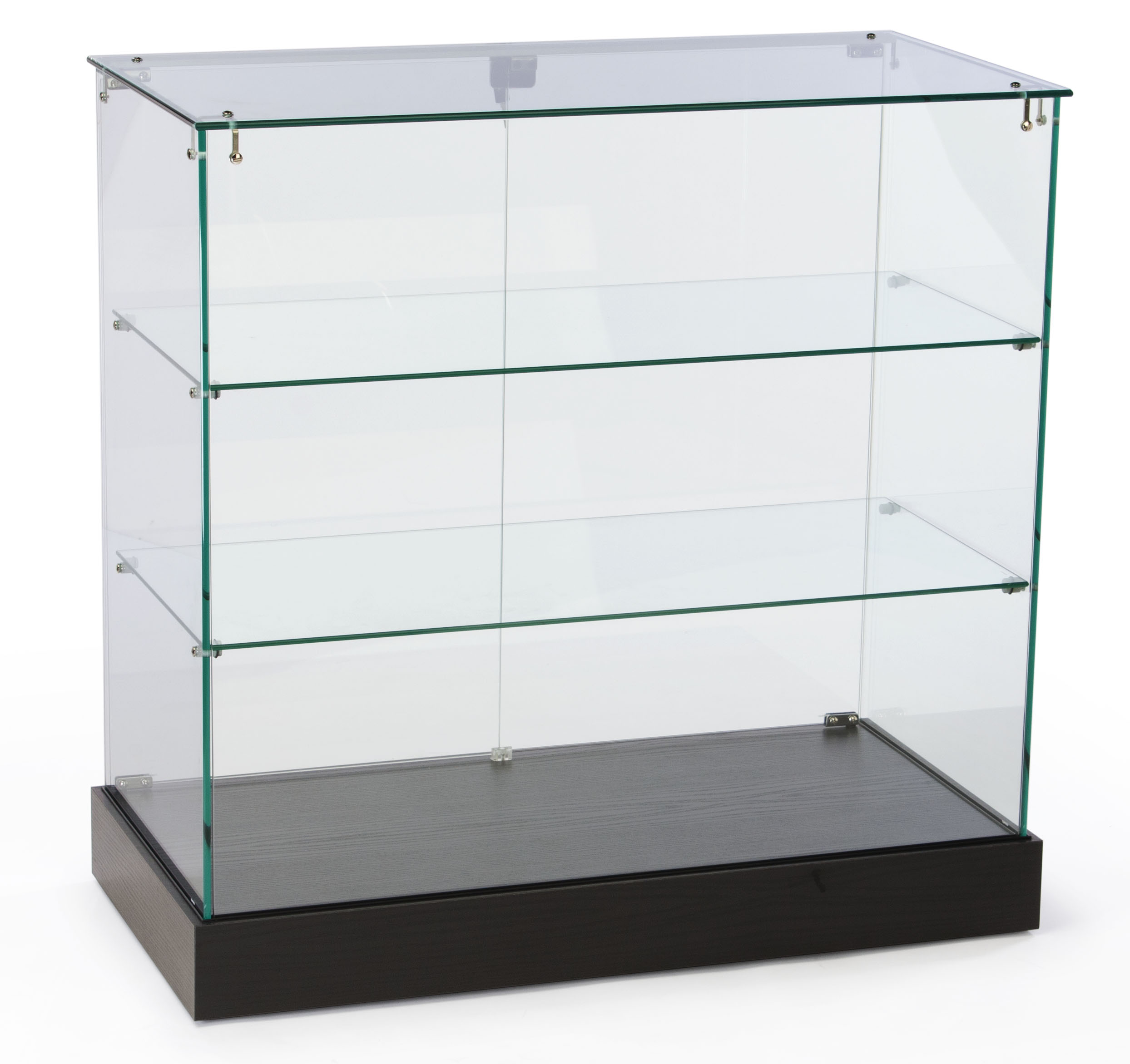Black Glass Retail Service Counter | Wheeled Display Case | Displays2Go