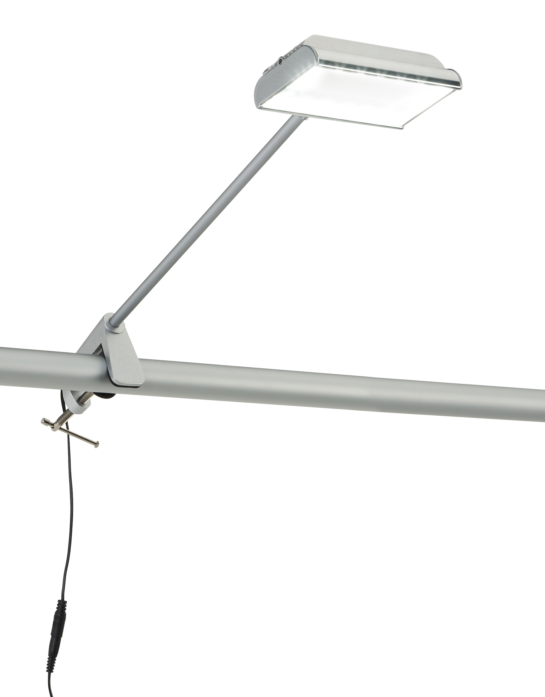 LED Display Arm Lights | LED Lighting w/ Brushed Silver Stems | Displays2Go