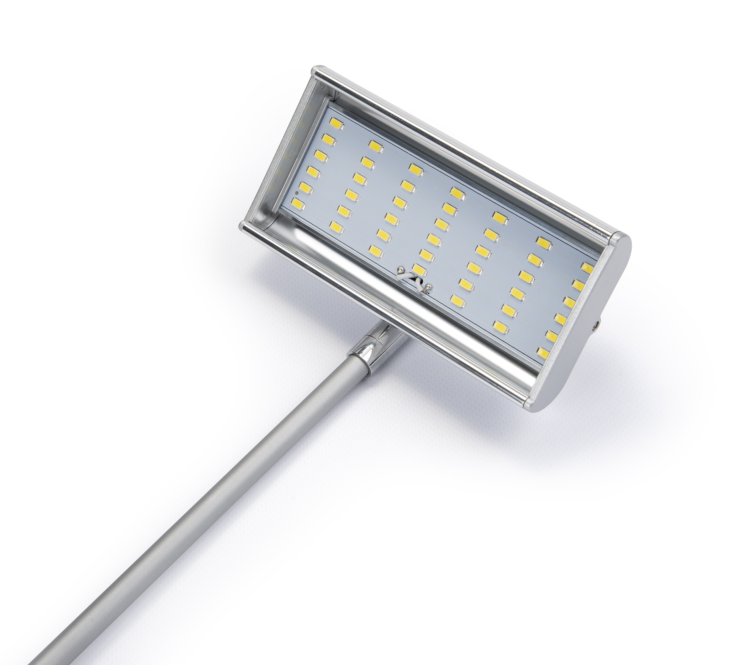 LED Display Arm Lights | LED Lighting w/ Brushed Silver Stems | Displays2Go