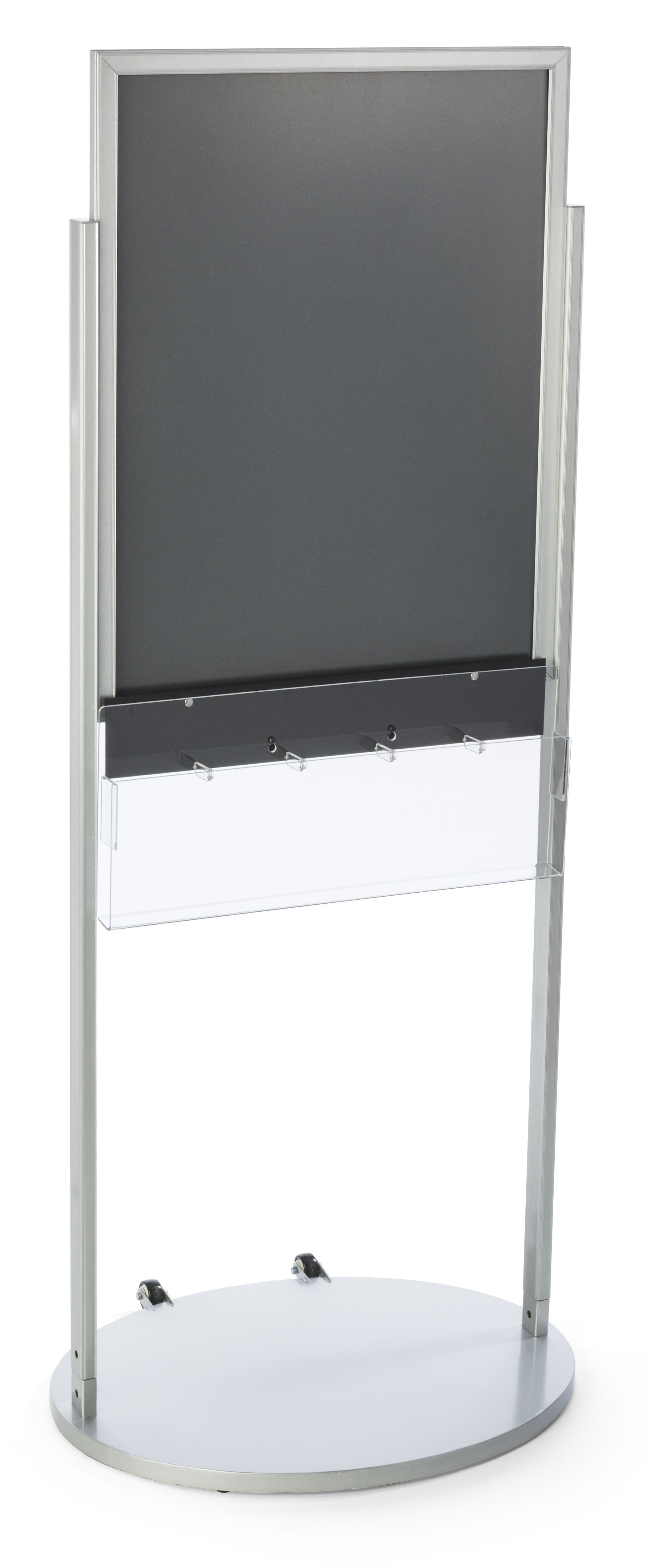 Silver 22 x 28 Movable Poster Stand w/ 5 Literature Compartments ...