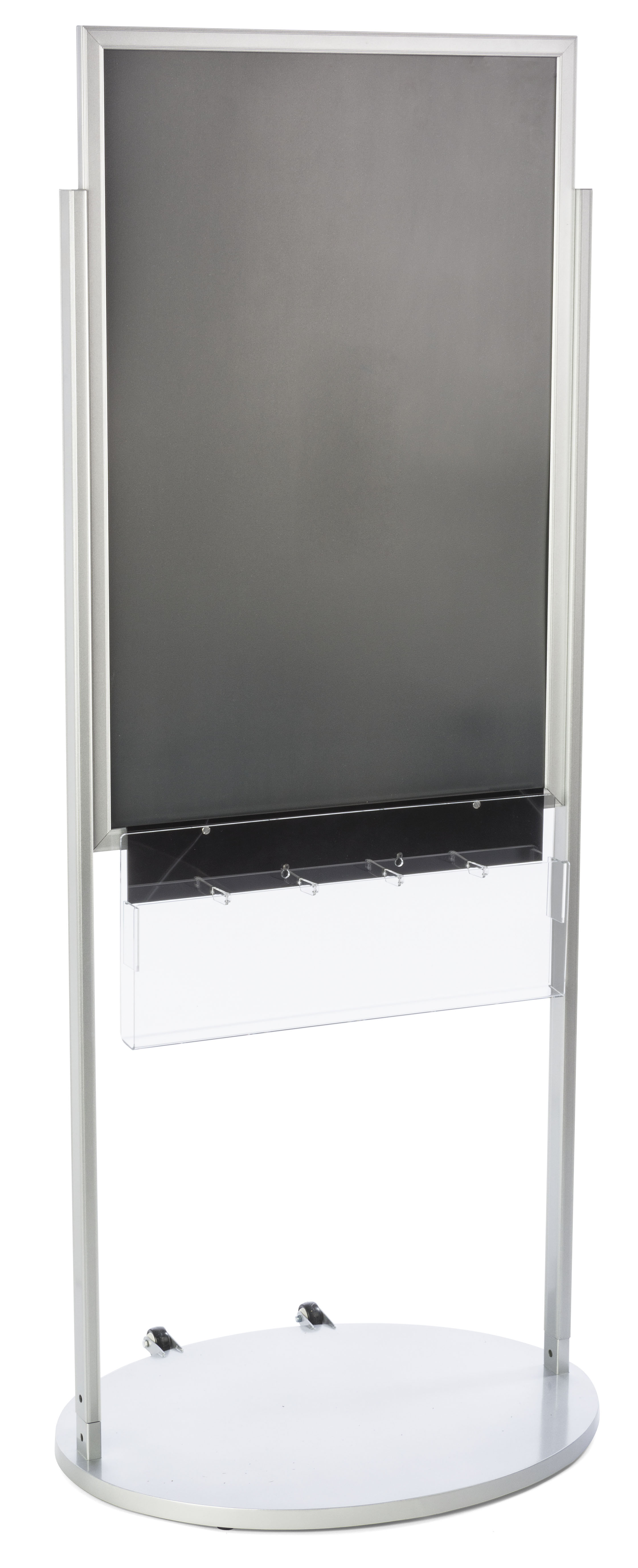 Silver 24 x 36 Moveable Poster Stand with 5 Literature Pockets ...