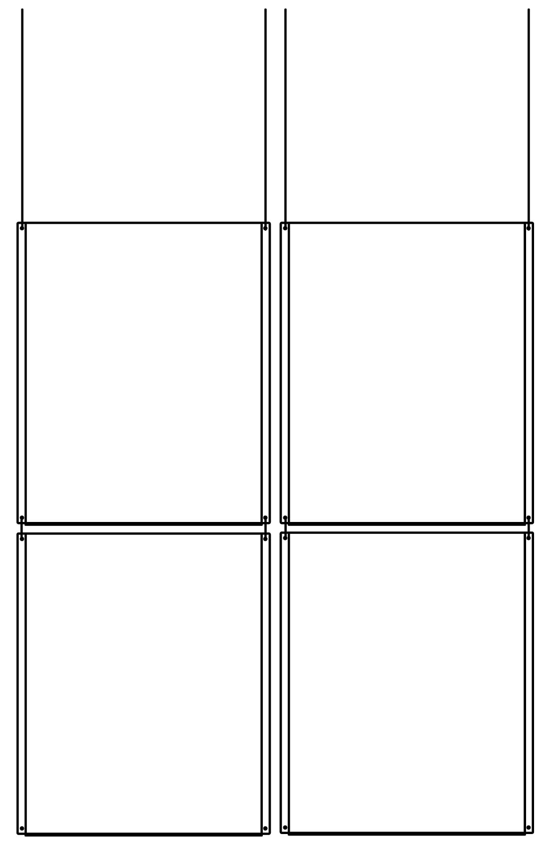 Suspended Sign Matrix w/ (4) 22" x 28" Frames for Window Display ...