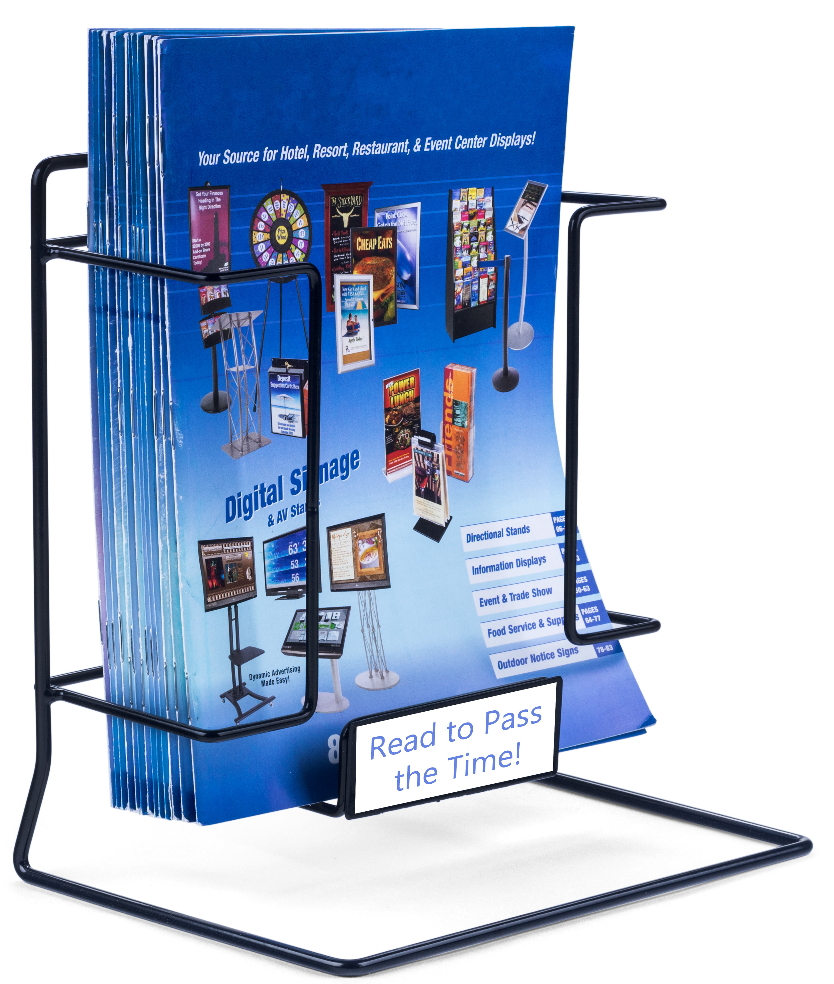Single Wire Magazine Rack | Label Holder Included | Displays2Go