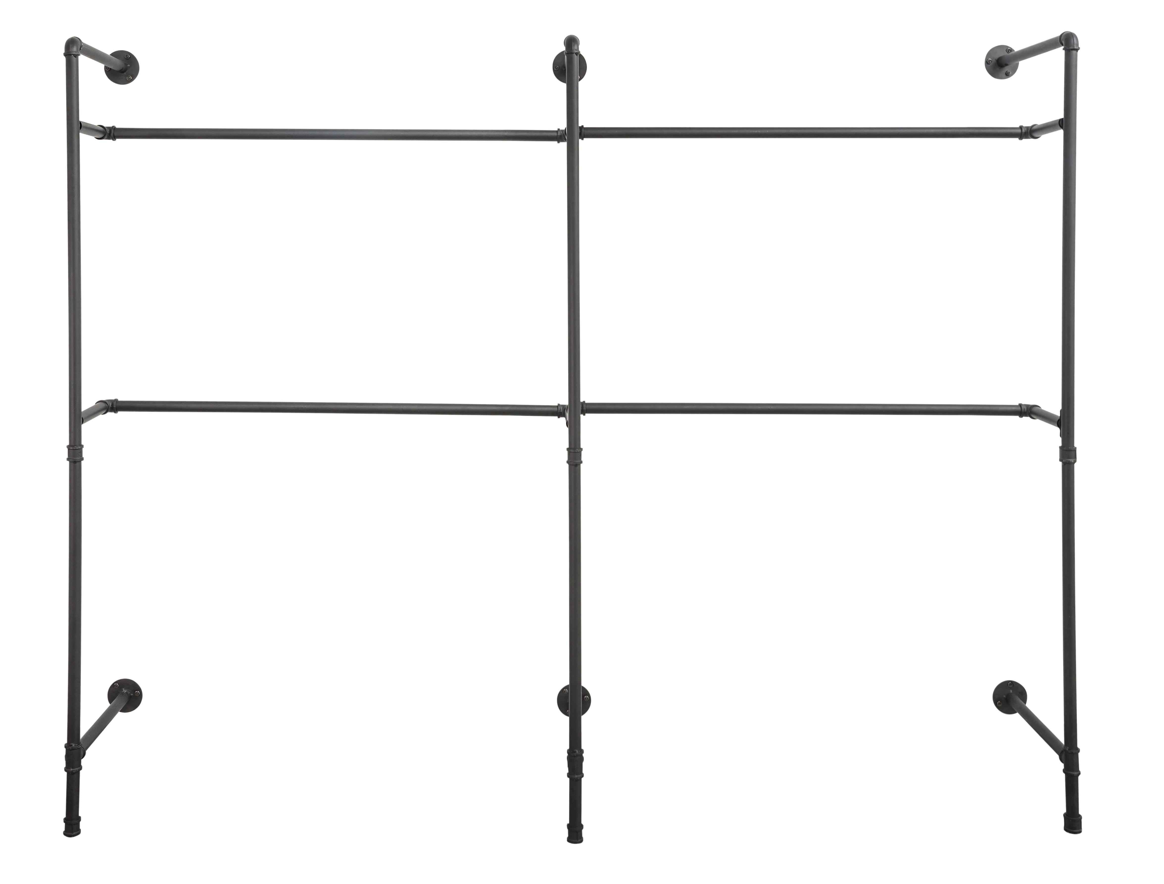 Industrial Wall Display Pipe Rack | Matte Black Finish | Displays2Go