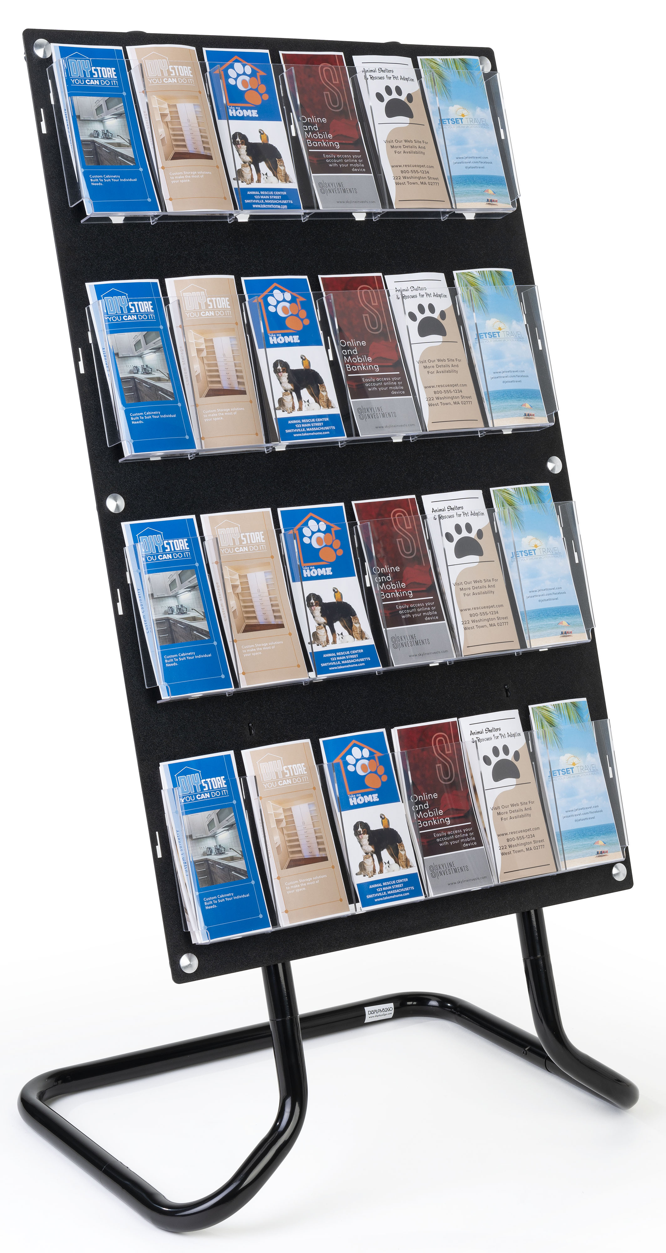 4-Tiered Literature Display Stand | Made of Acrylic and Metal | Displays2Go