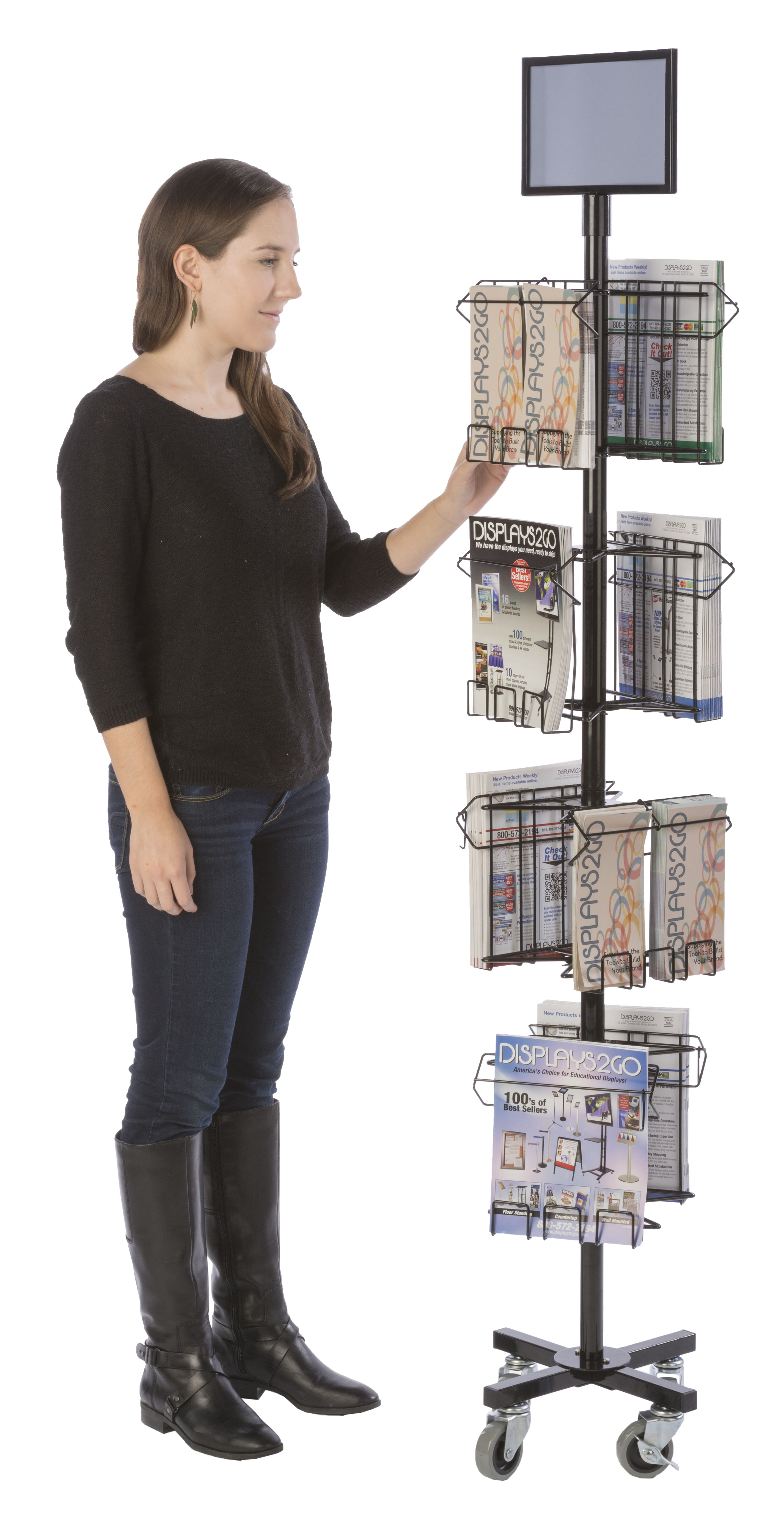 Floor Standing Literature Carousel | Magazine & Leaflet Spin Rack ...