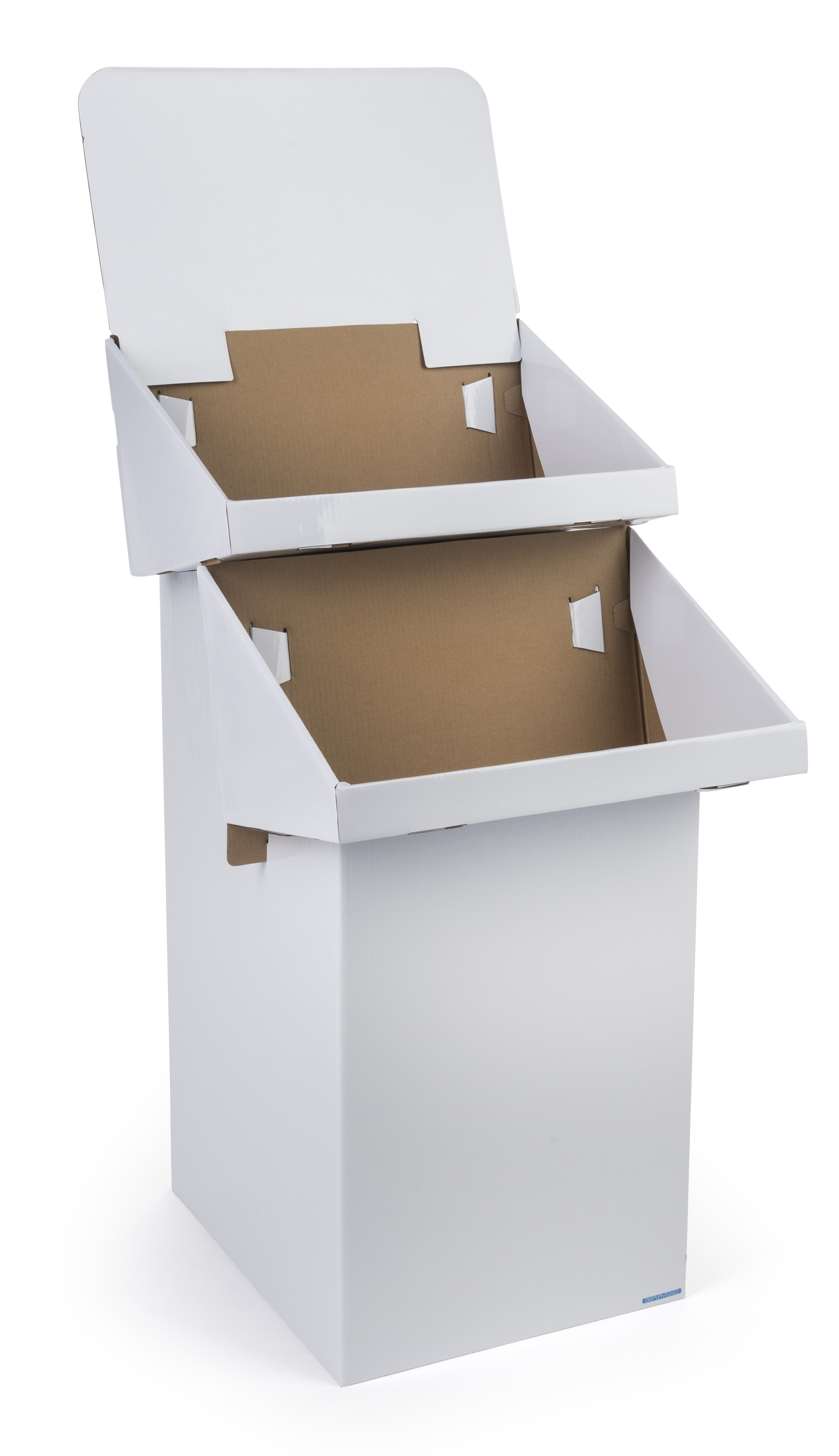 (2) Tier Corrugated Cardboard Display | White Merchandising Stand ...