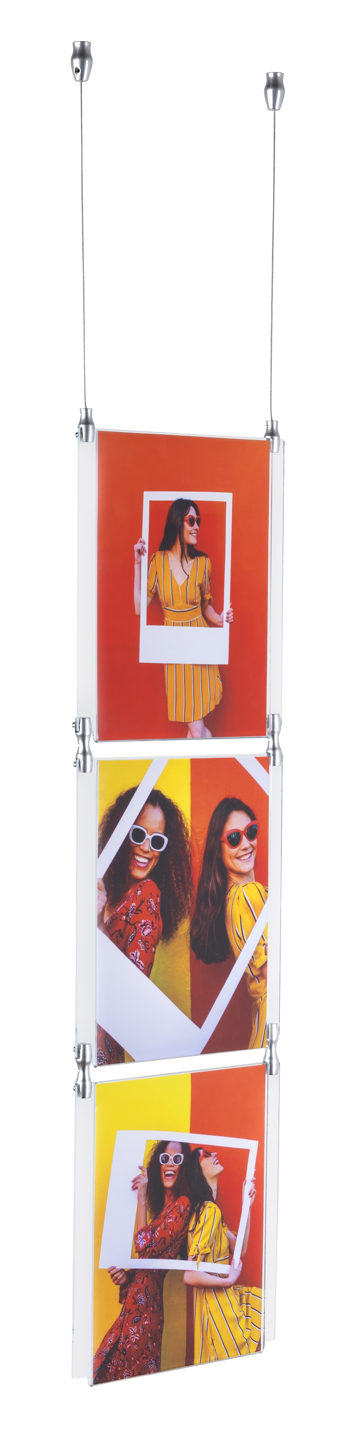 Ceiling Hanging Sign with Acrylic Frames & Cable Matrix | Displays2Go