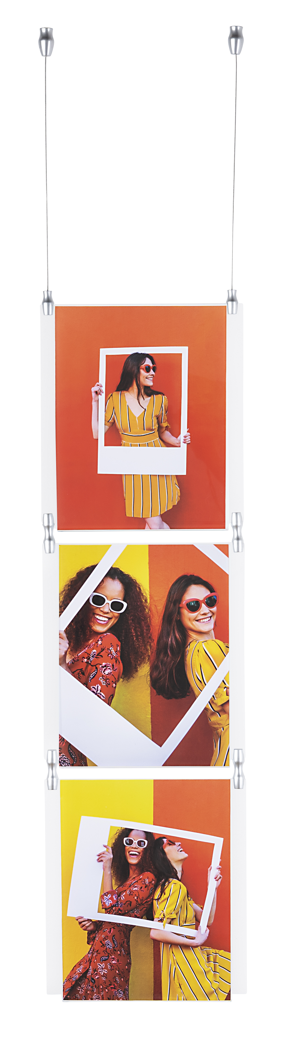 Ceiling Hanging Sign with Acrylic Frames & Cable Matrix | Displays2Go