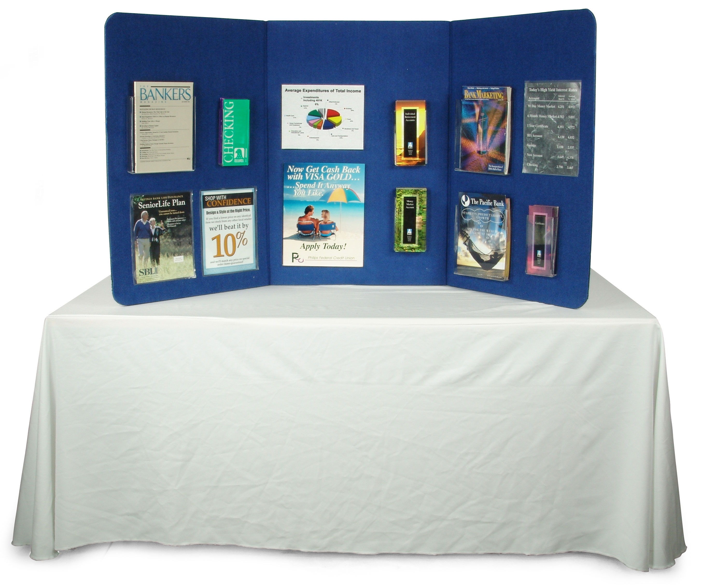 Blue Hook and Loop Display Board For Table Top Trade Show Display ...