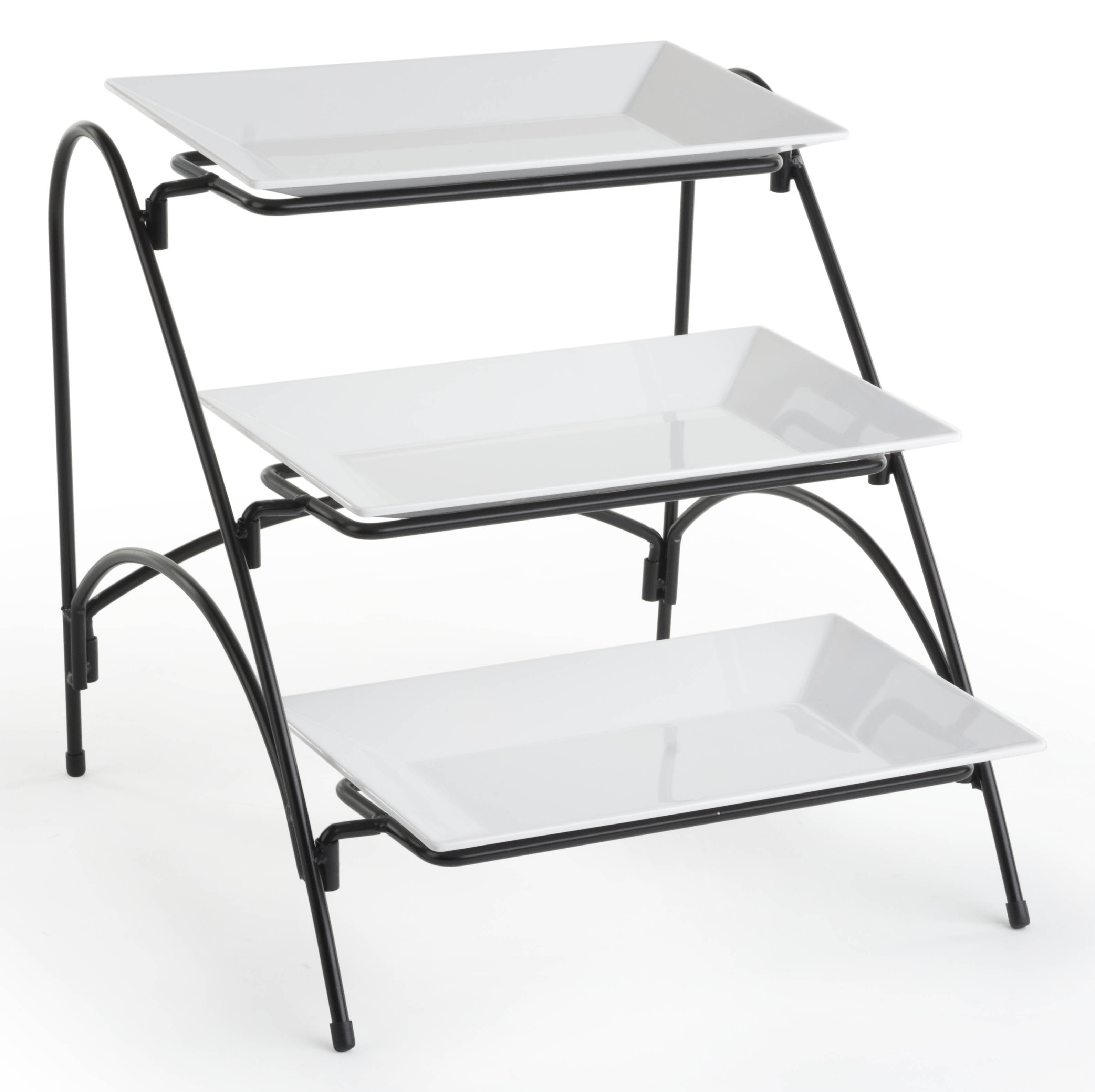 3 Tier Buffet Stand | Wire Display Holds (3) Melamine Platters ...