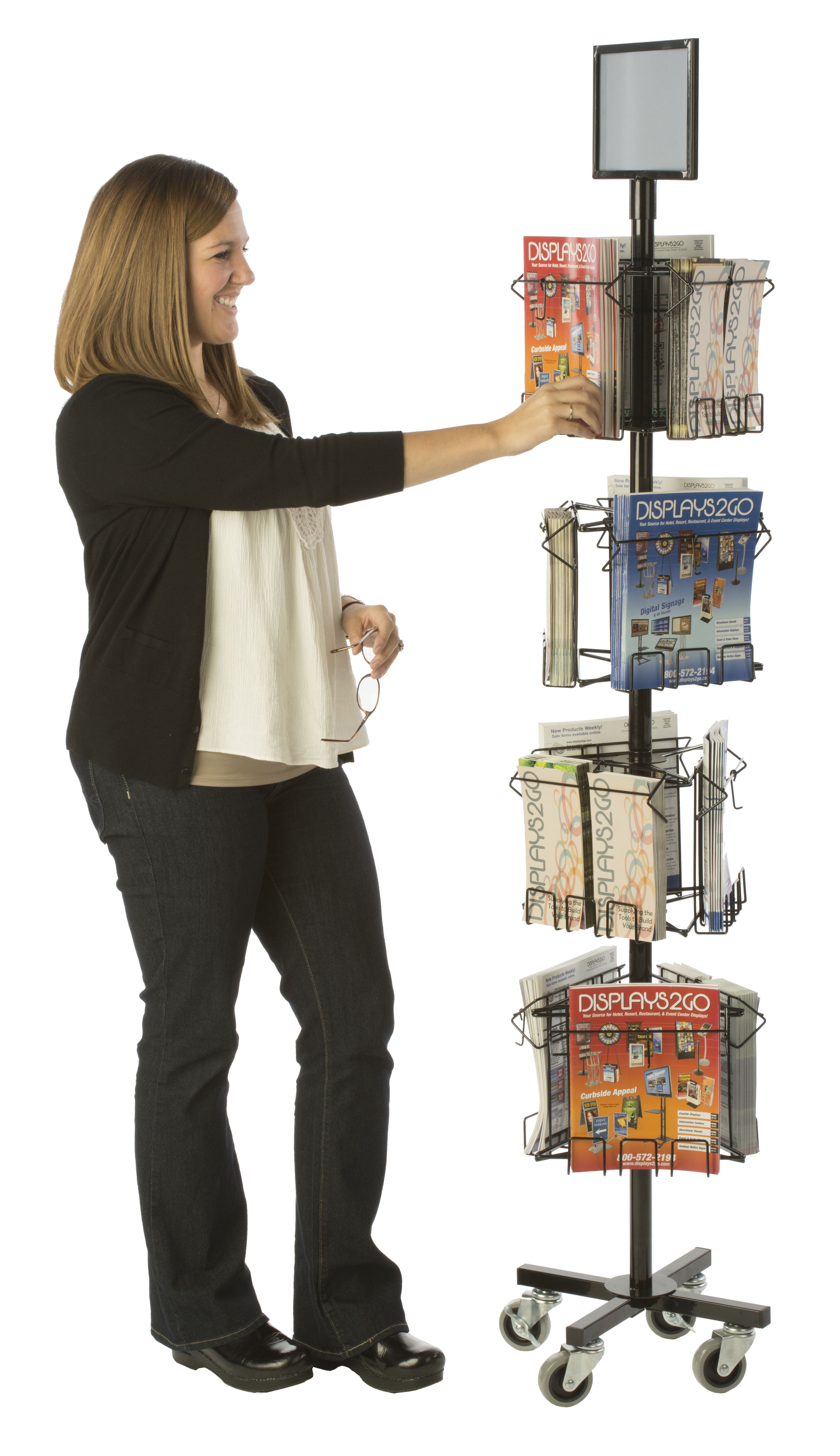 Freestanding Literature Carousel | Individually Rotating Tiers ...