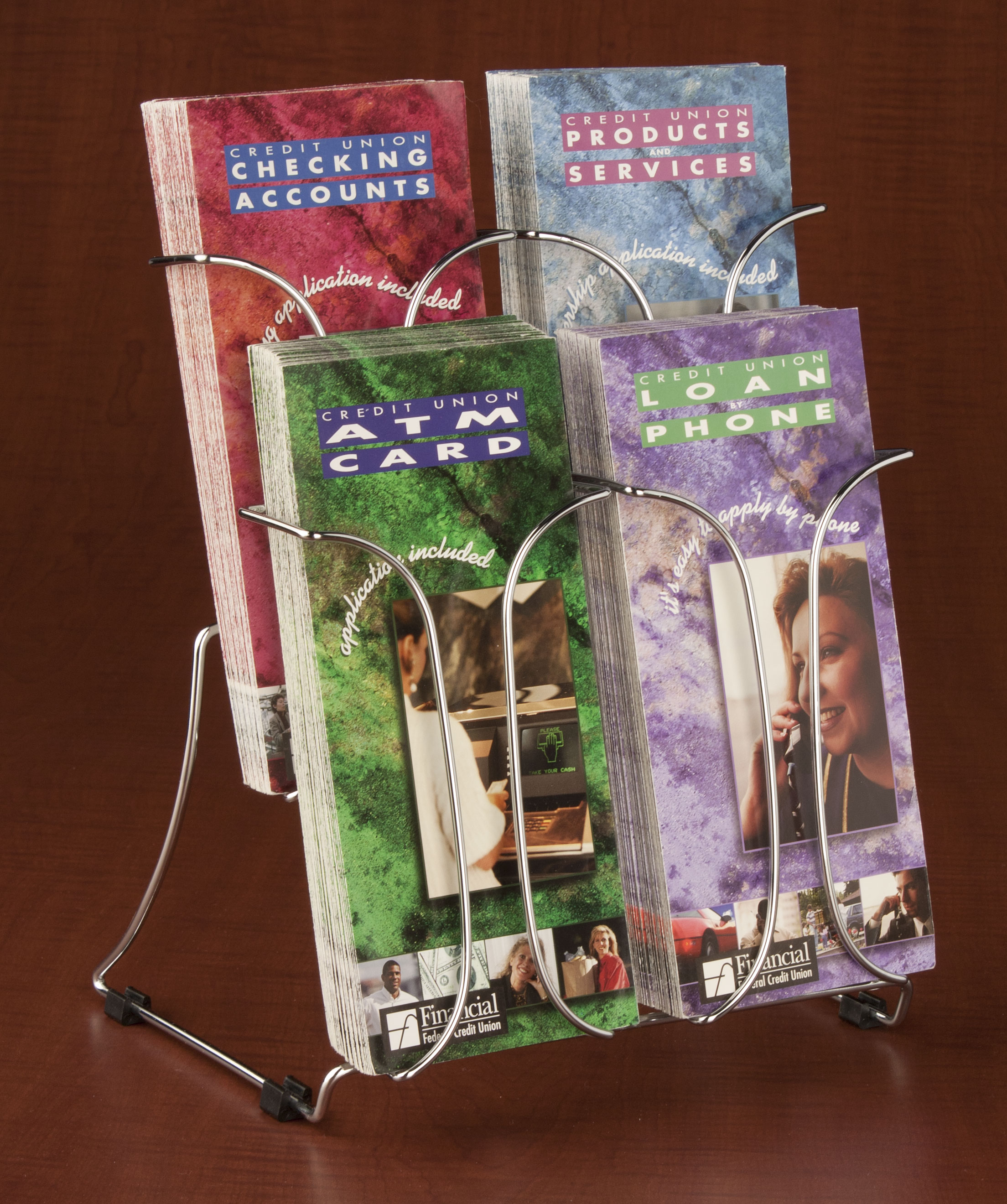 Brochure Storage Rack | Wire Flyer Holder with Chrome Finish | Displays2Go