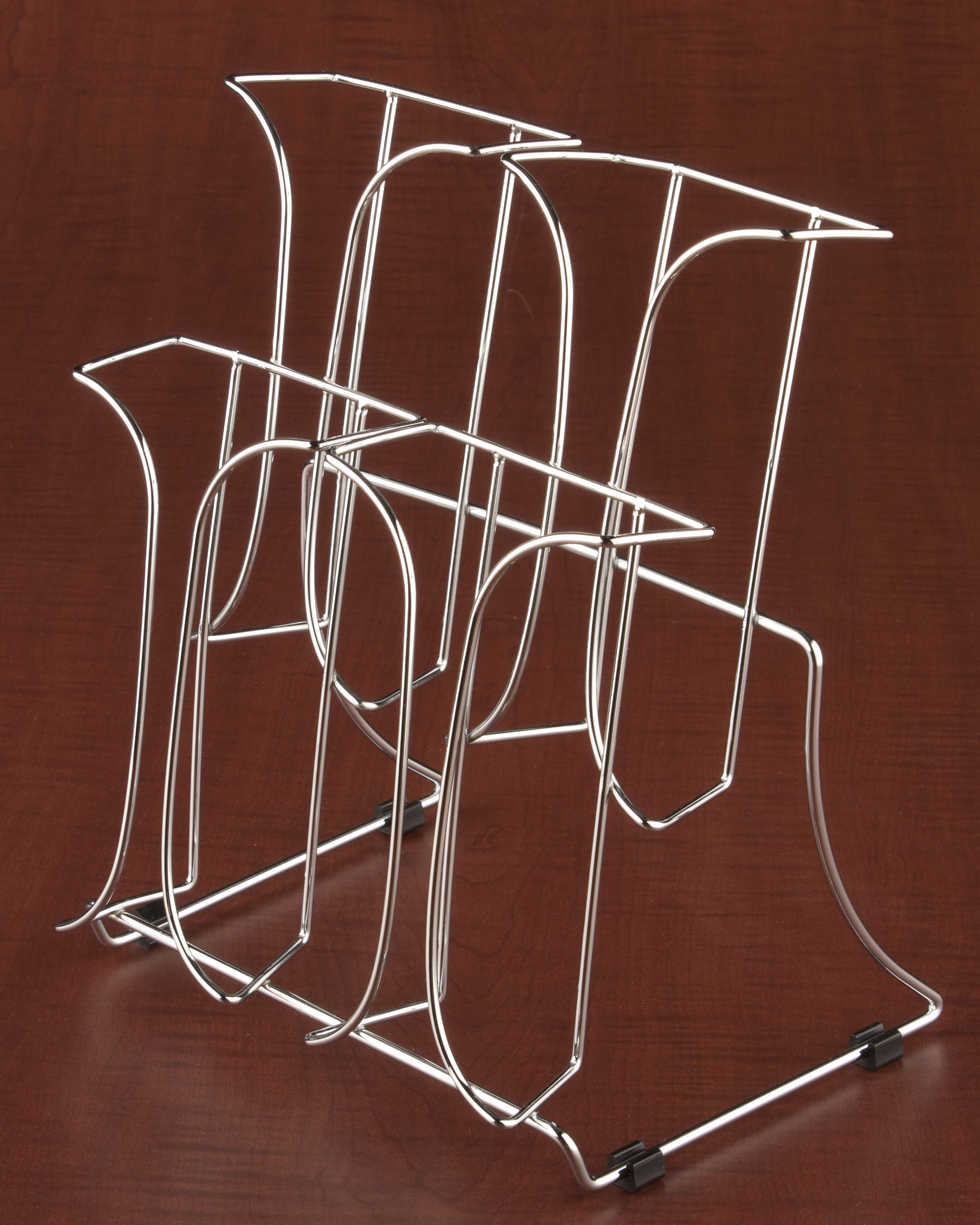 Brochure Storage Rack | Wire Flyer Holder with Chrome Finish | Displays2Go