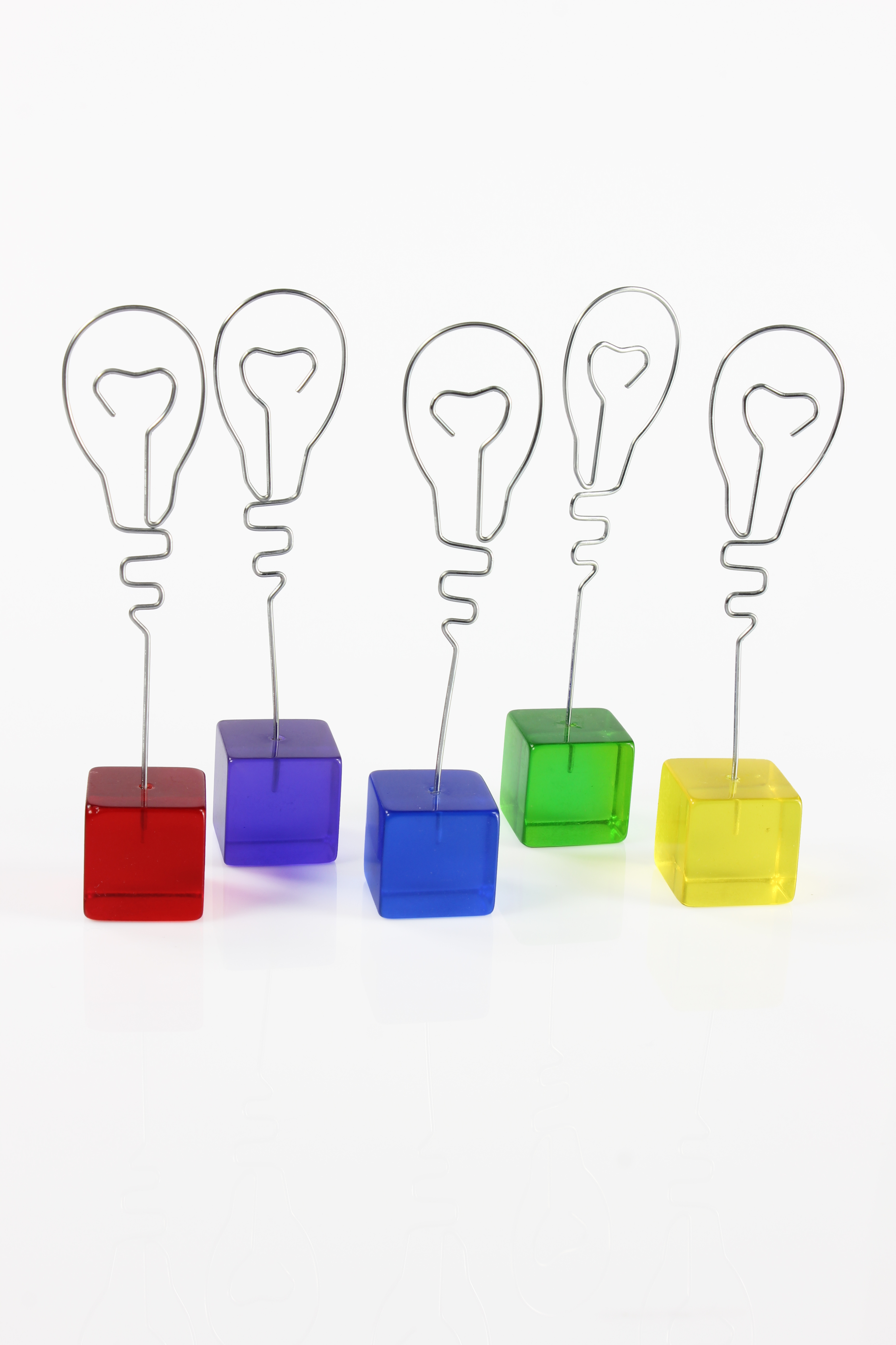 Light Bulb Cube Memo Clip & Square Bases - Various Colors | Displays2Go