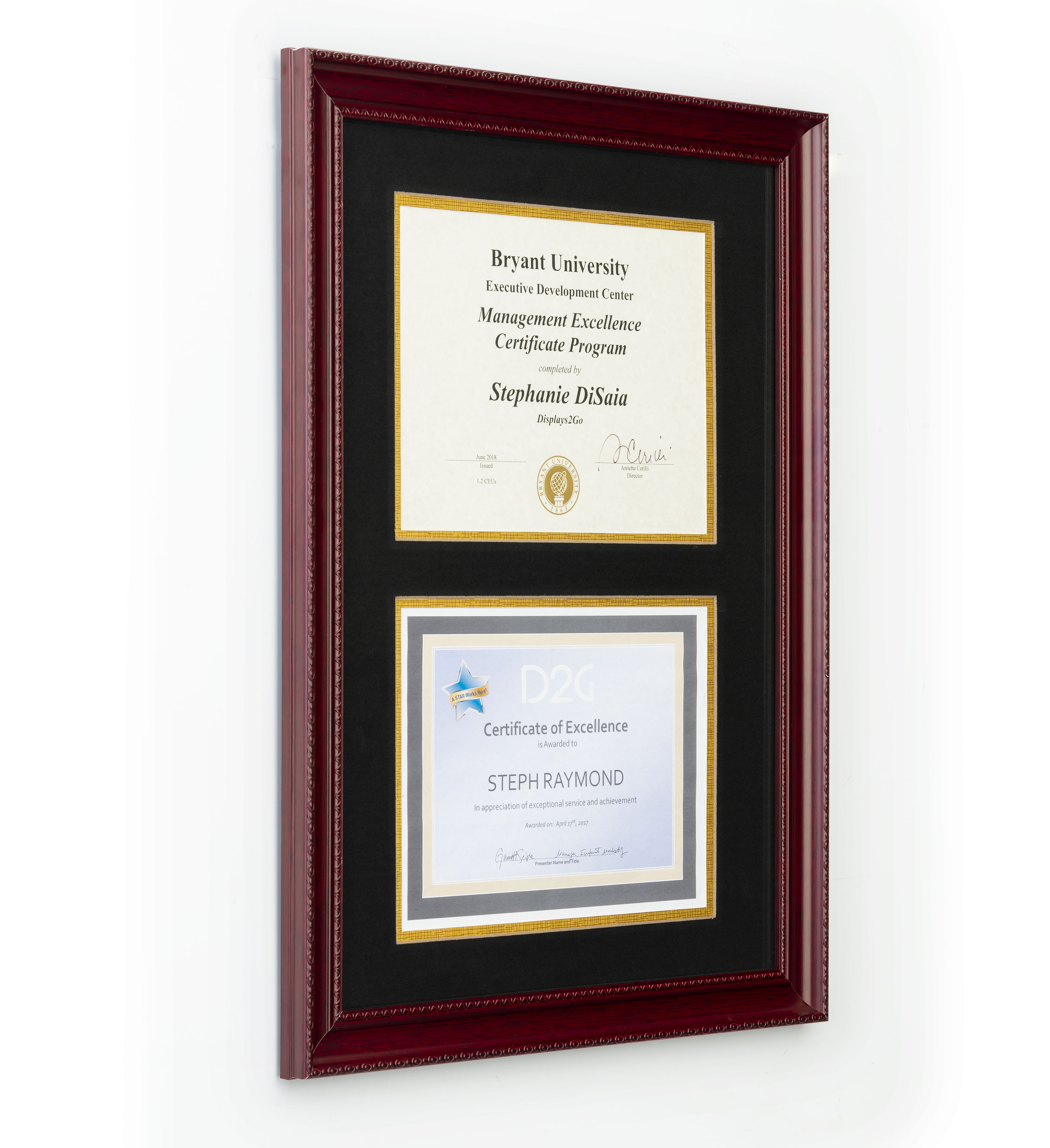 Dual Diploma Frame | (2) 8.5” x 11” Documents | Displays2Go