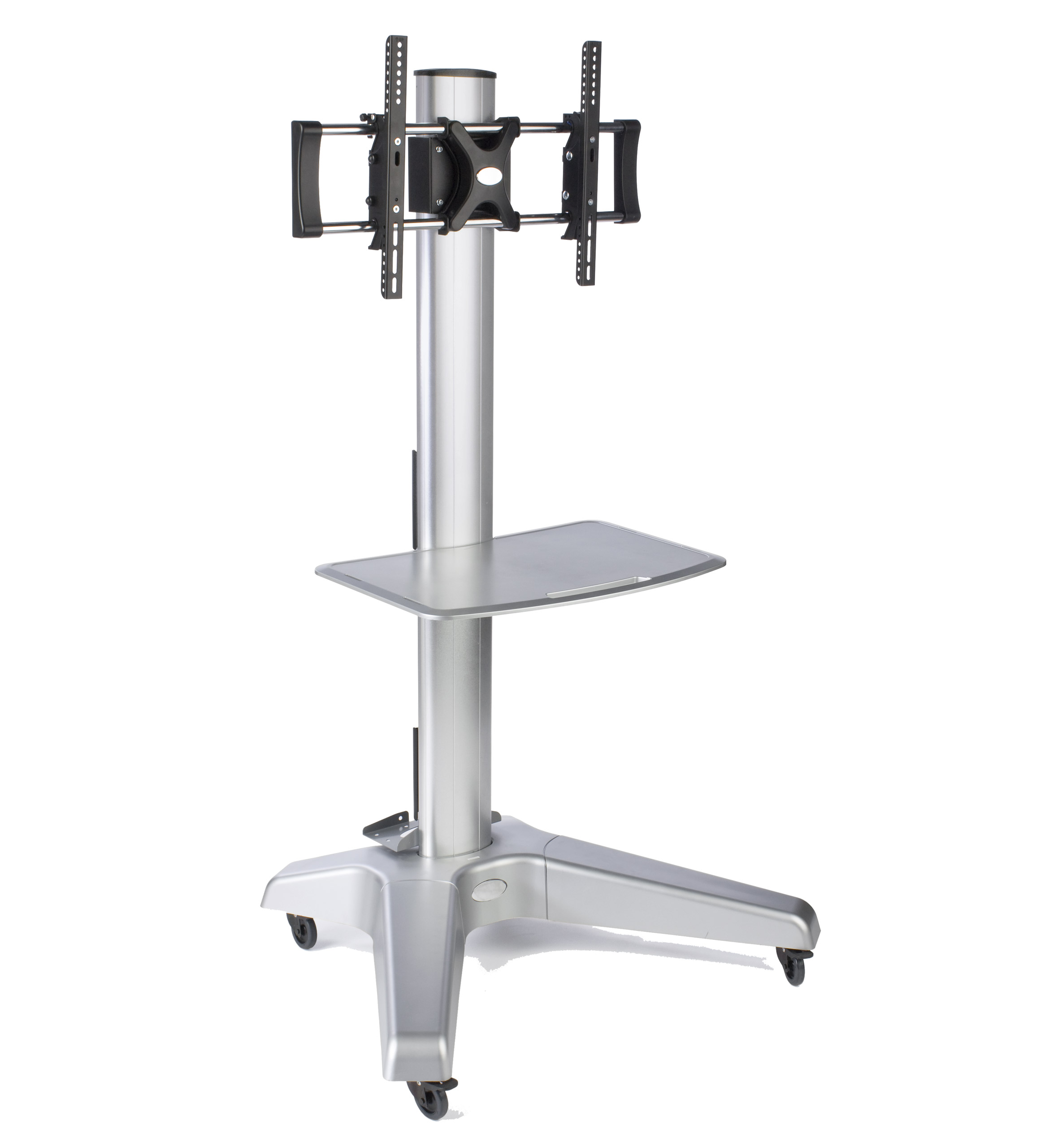 This Mobile Flat Screen Stand with Mount has a 26" Optional Shelf ...