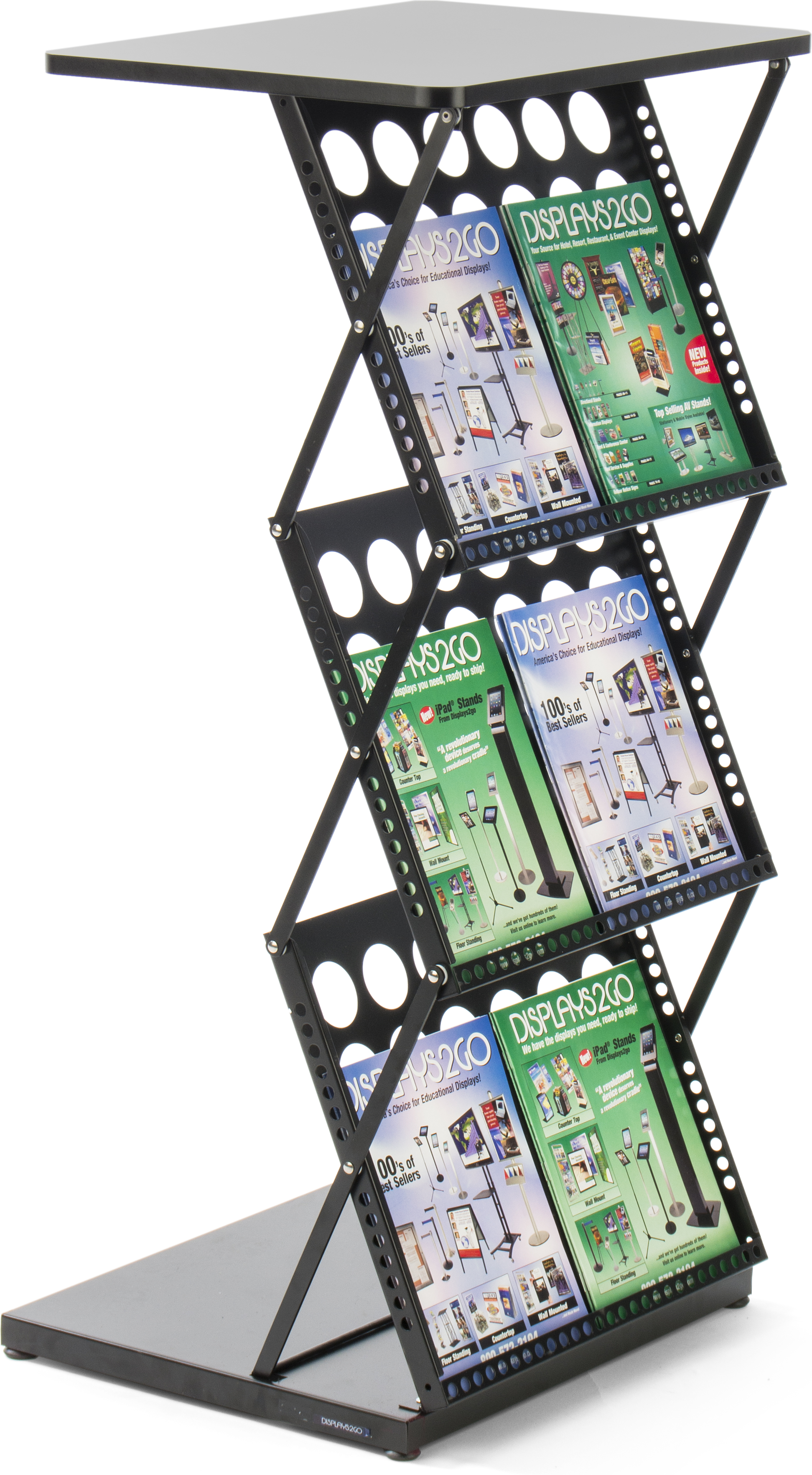Portable Literature Counter | 40” Tall Pop Up Magazine Rack | Displays2Go