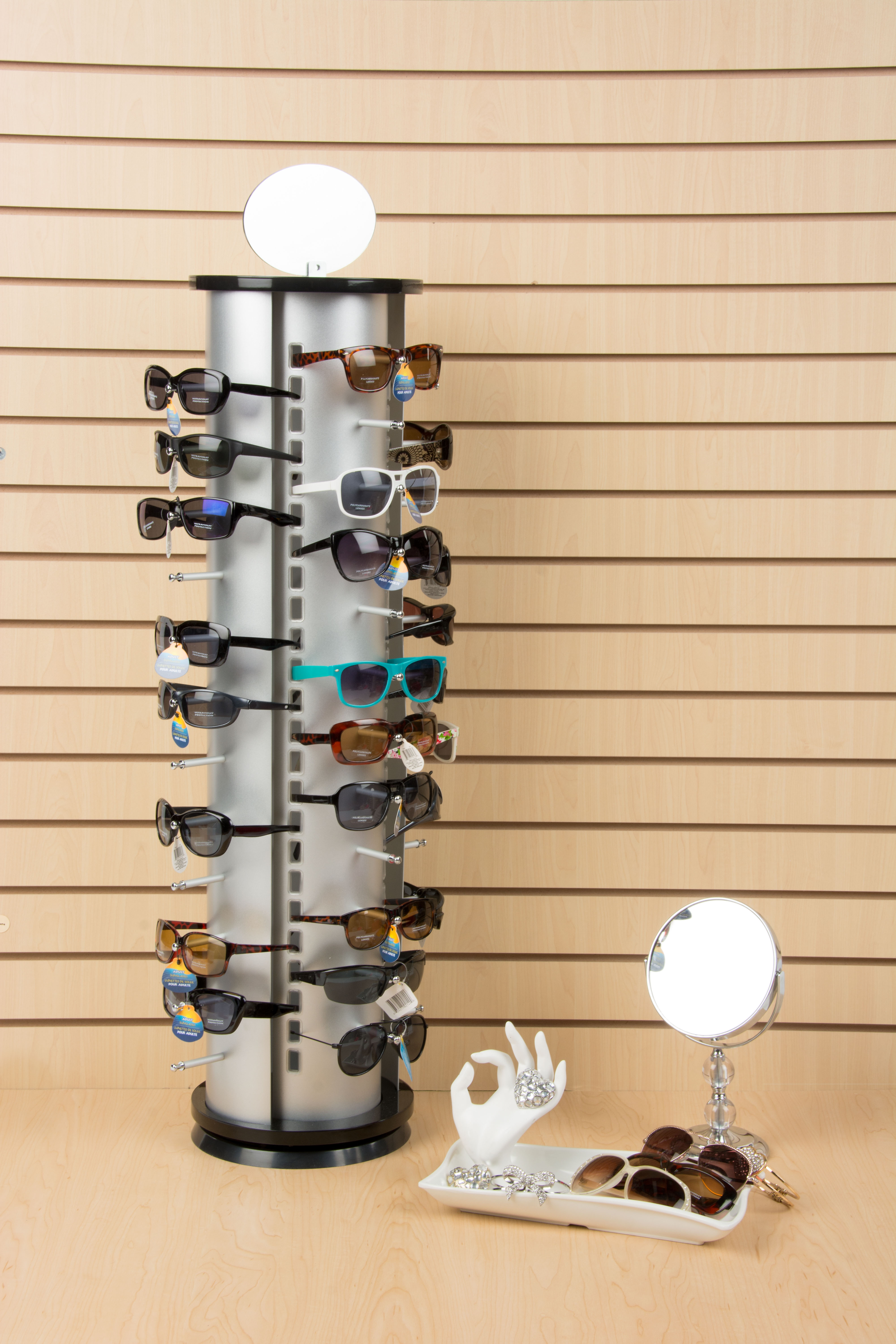 Sunglasses Display Rack | Rotating Stand for Up to (48) Pairs | Displays2Go