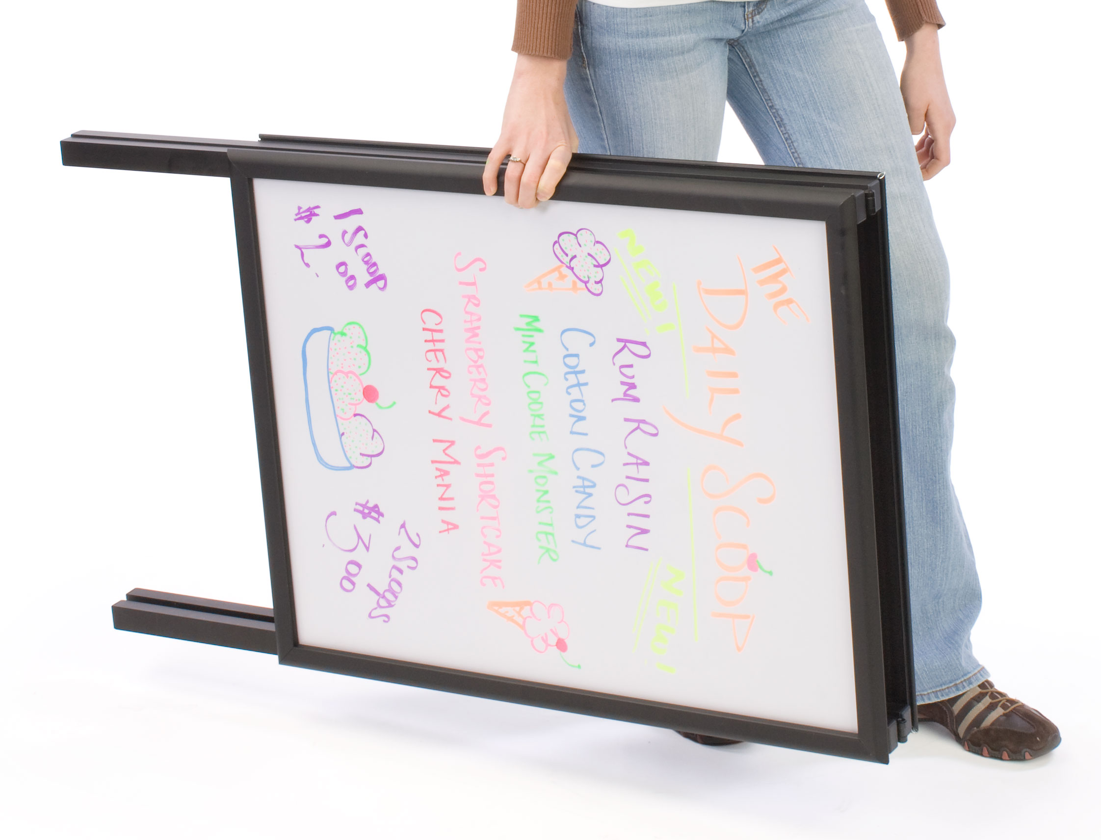 A Frame Signs | Write-On White Boards, Black Aluminum Frame | Displays2Go