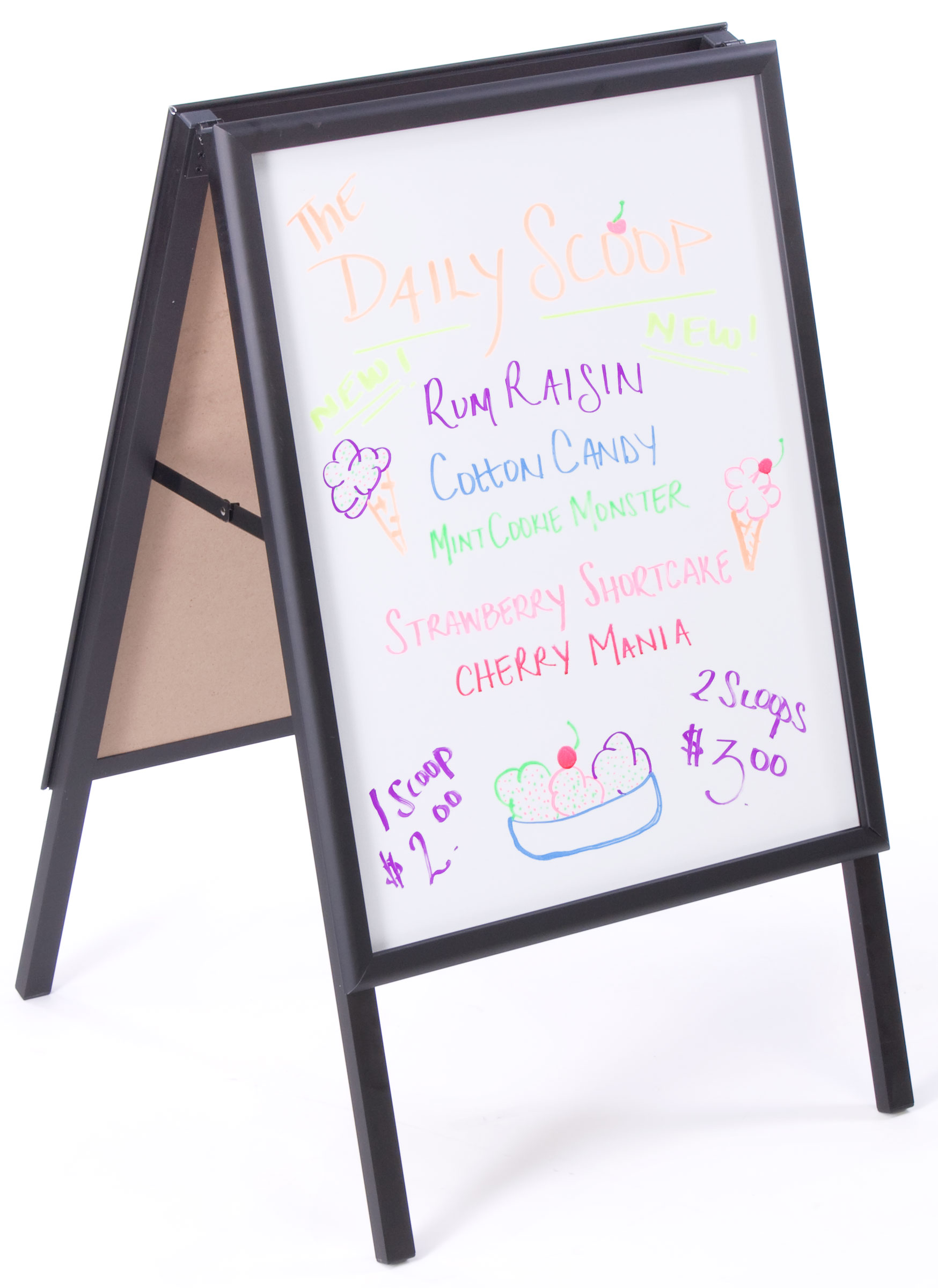 A Frame Signs | Write-On White Boards, Black Aluminum Frame | Displays2Go