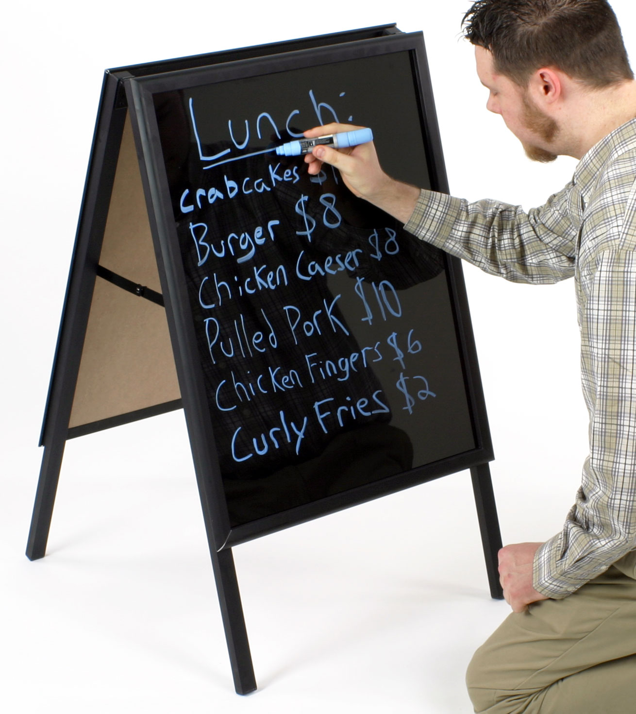 A-Frame Menu Board | Black Wet-Erase Display - Protective Lens ...