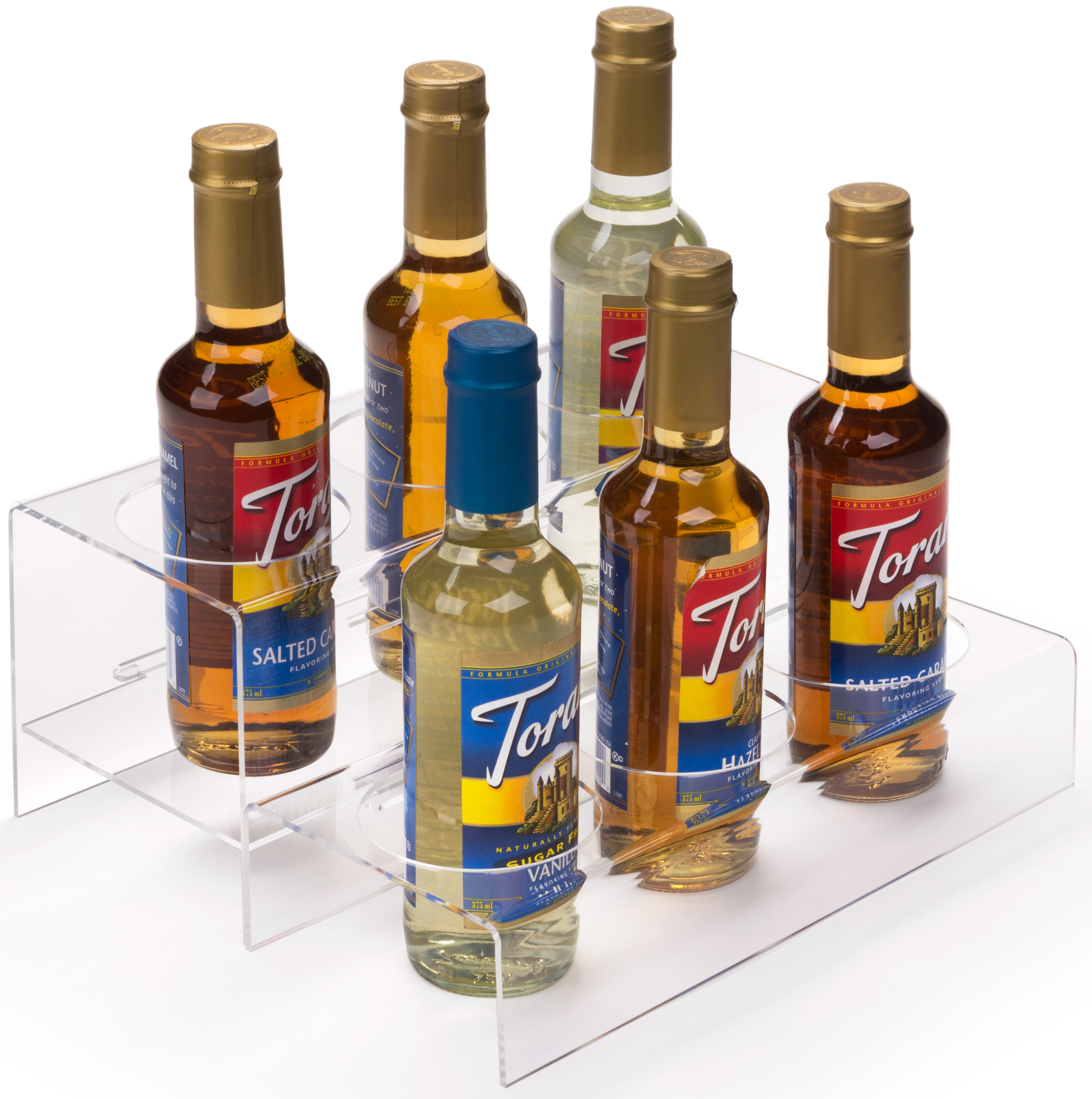 Acrylic Bottle Stand | 2-Tier Step Design | Displays2Go