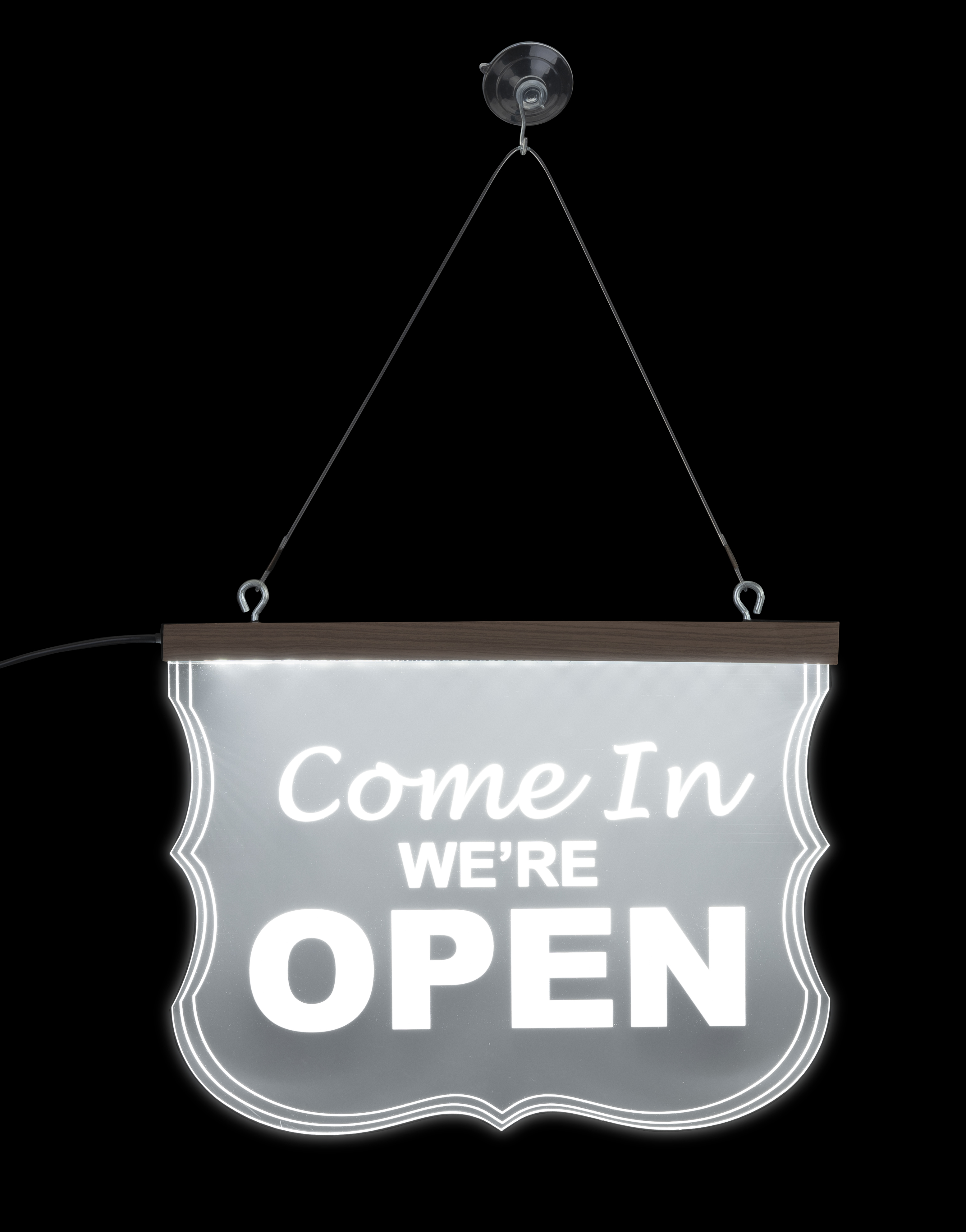 Edge Lit Open Signage | Light Emitting Acrylic with LED Lighting ...