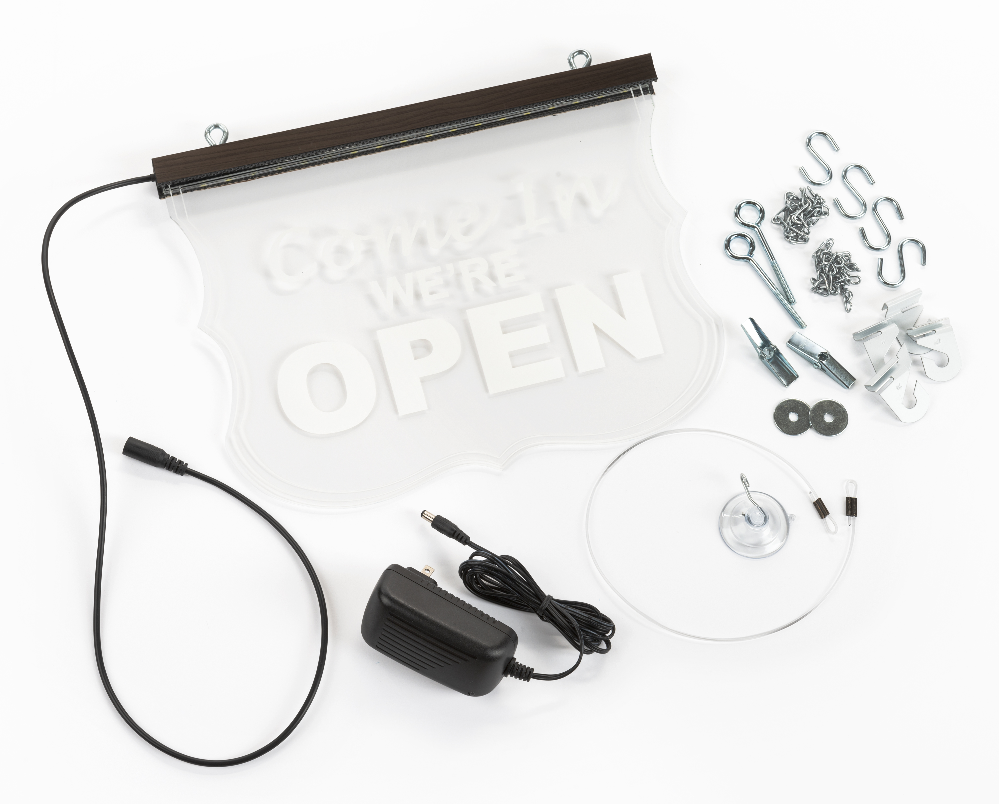 Edge Lit Open Signage | Light Emitting Acrylic with LED Lighting ...