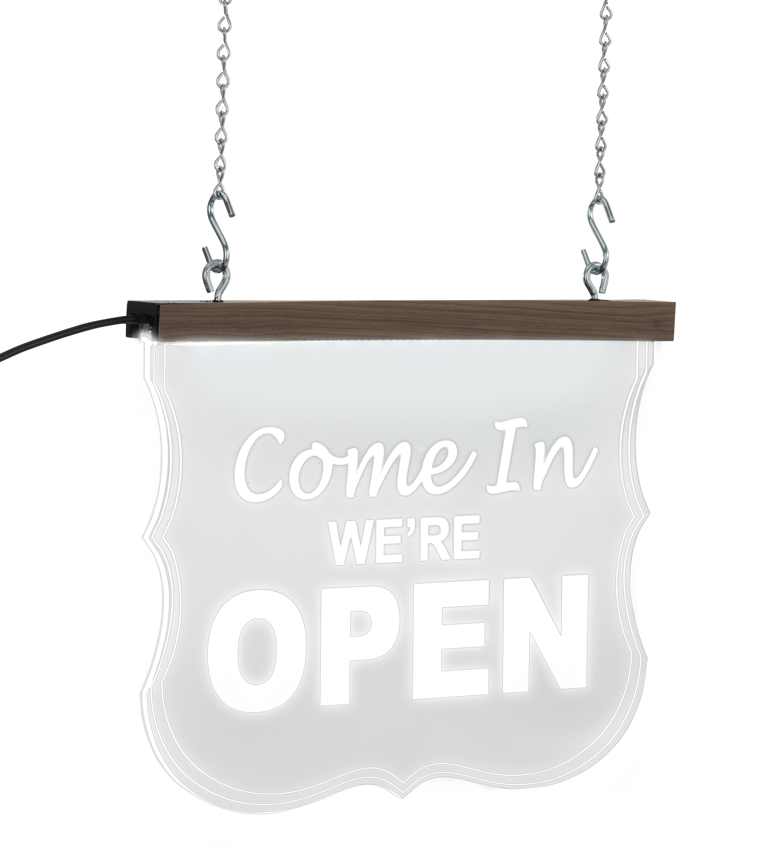 Edge Lit Open Signage | Light Emitting Acrylic with LED Lighting ...