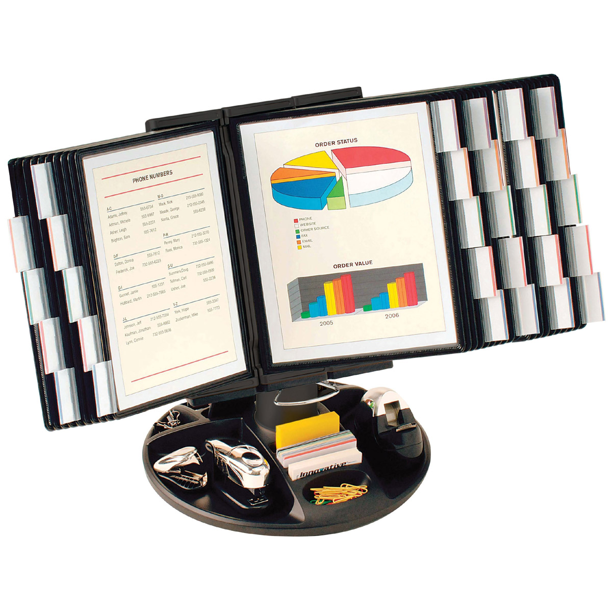 Reference Organizer | Desktop Accessory Tray Included | Displays2Go