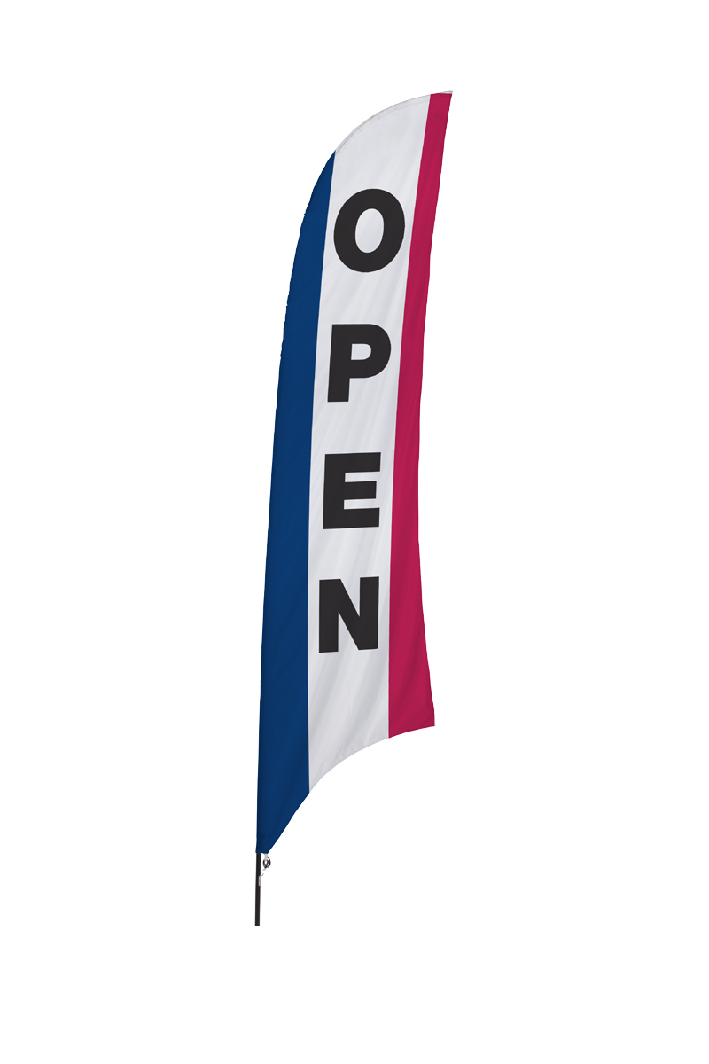Open Banner | Feather Flag Welcomes Customers | Displays2Go
