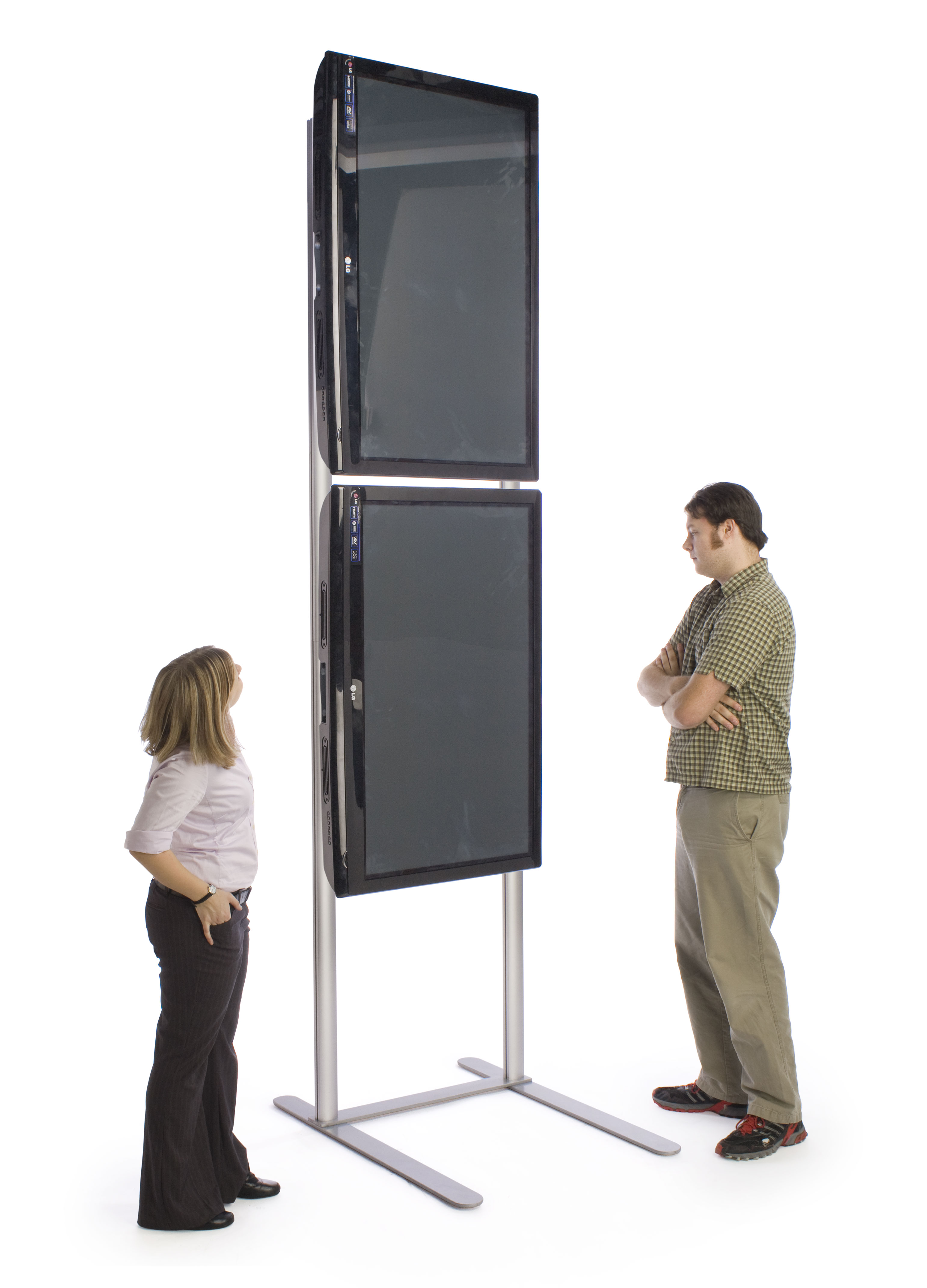 10' Tall TV Stand - Holds (2) Monitors | Displays2Go