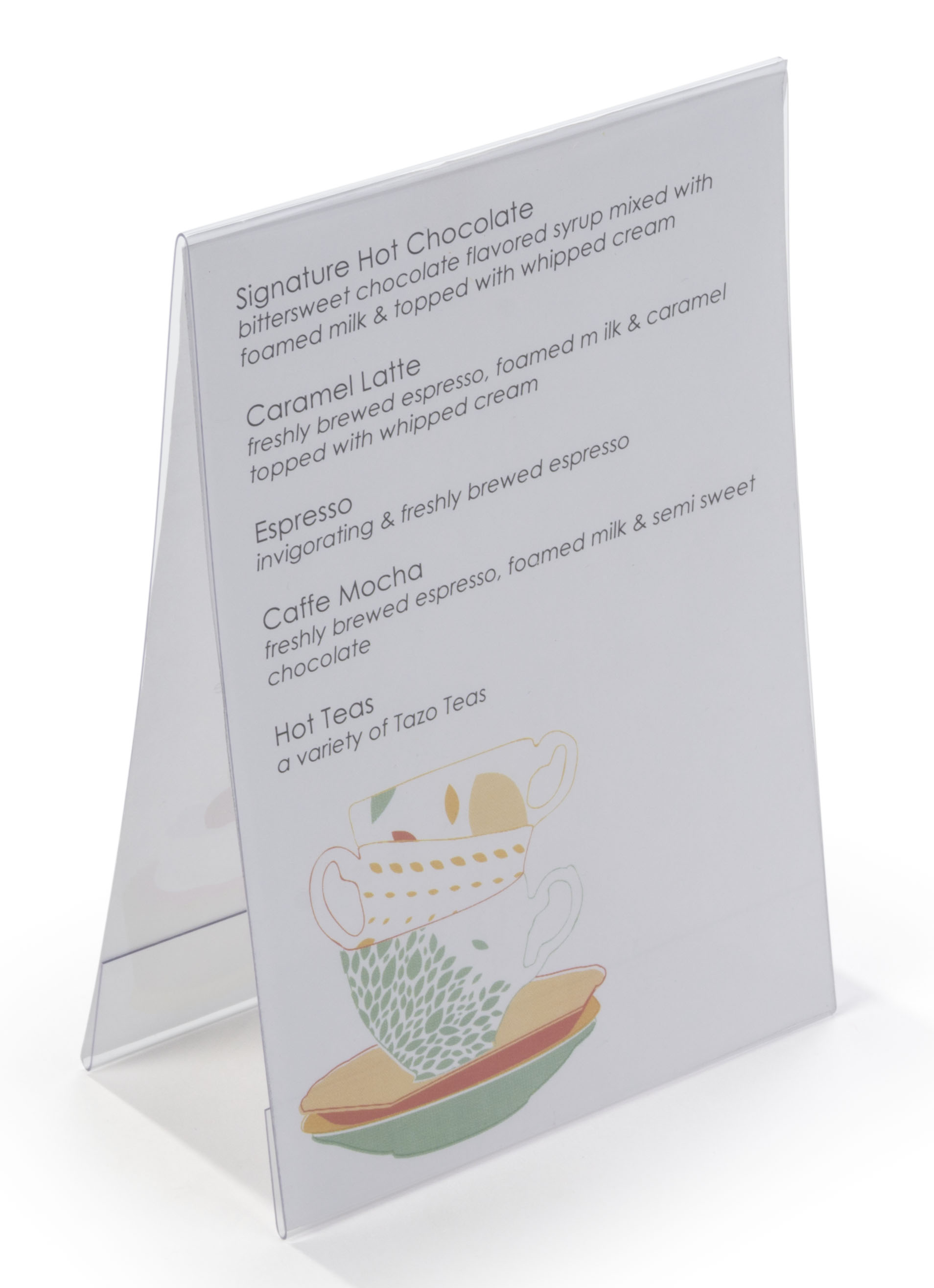 4" x 6" Menu Card Holders for Signage | Table & Bar Top Displays ...