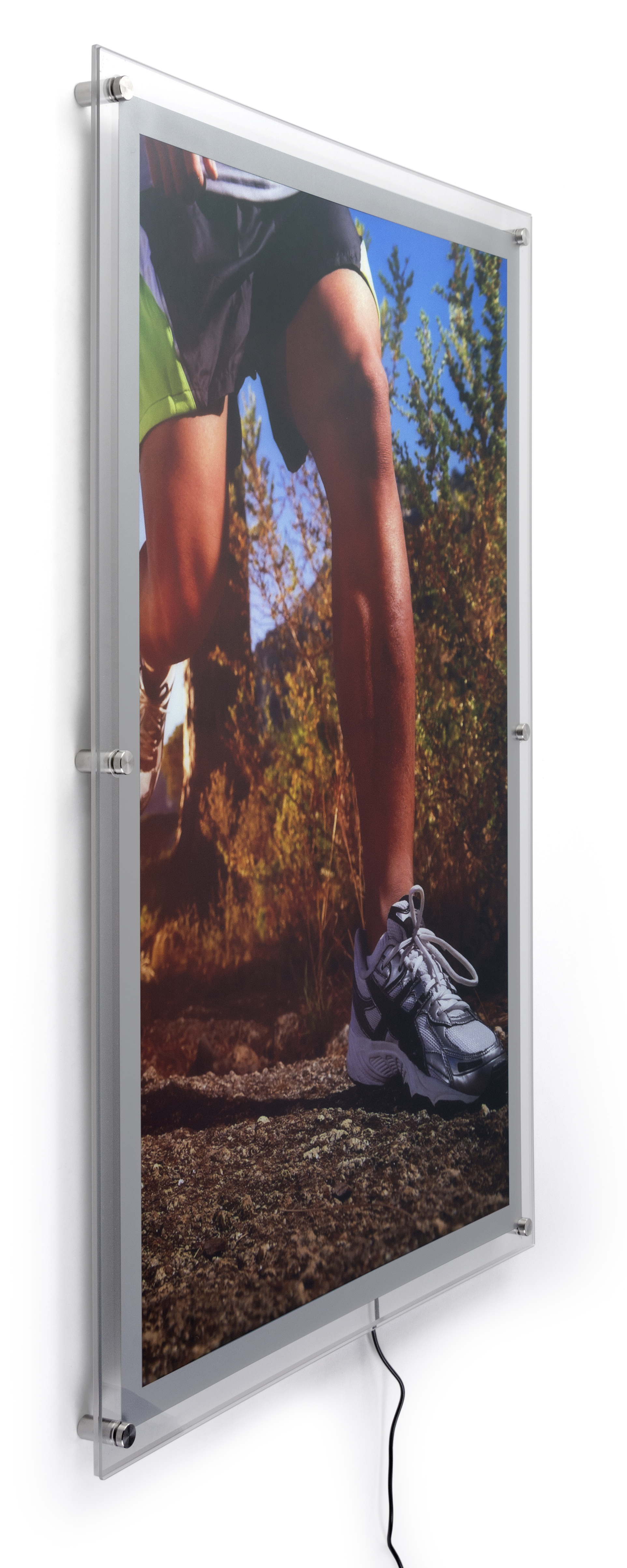 24” x 36” Crystal LED Light Box | Wall Mounting Silver Standoffs ...
