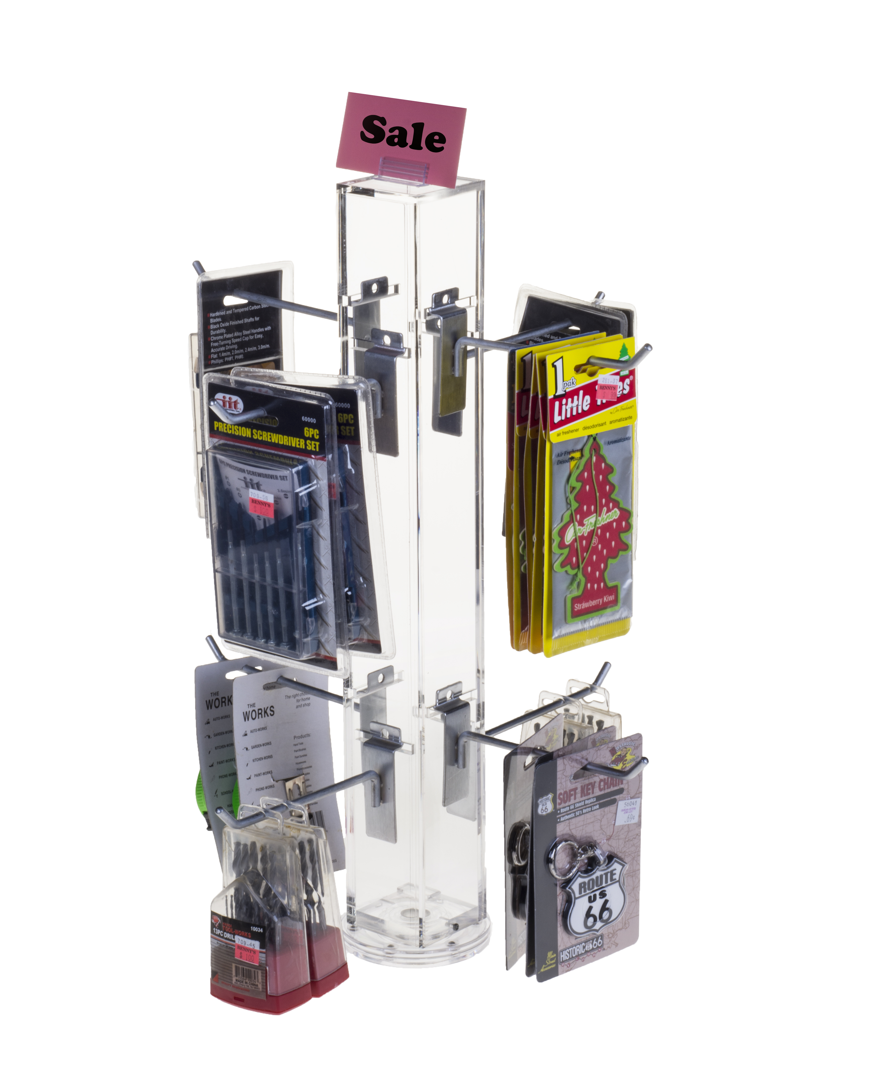 Counter Spinner Rack with 6" Silver Hooks | (8) Pegs | Displays2Go