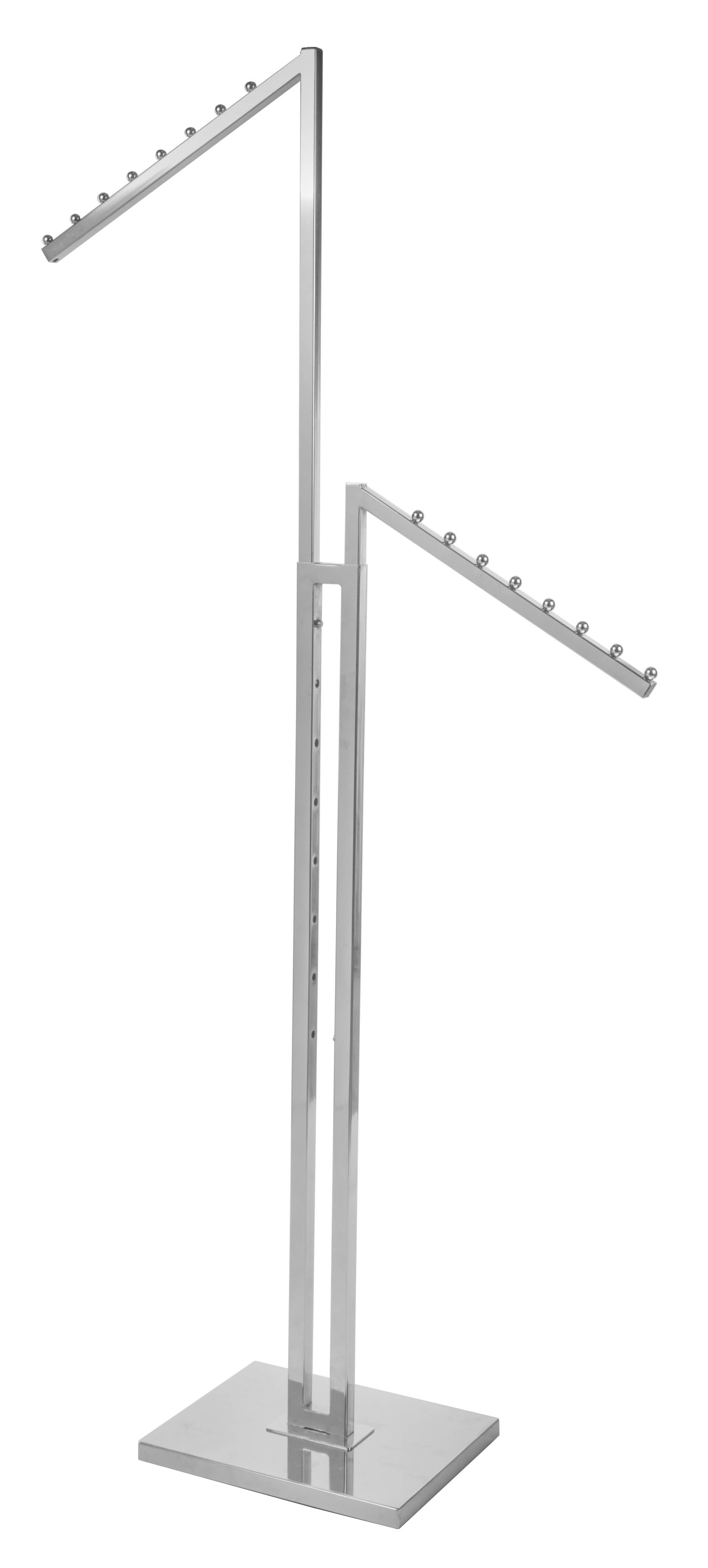 Waterfall Clothing Rack | Chrome Two-Way Stand with Slanted Arms ...