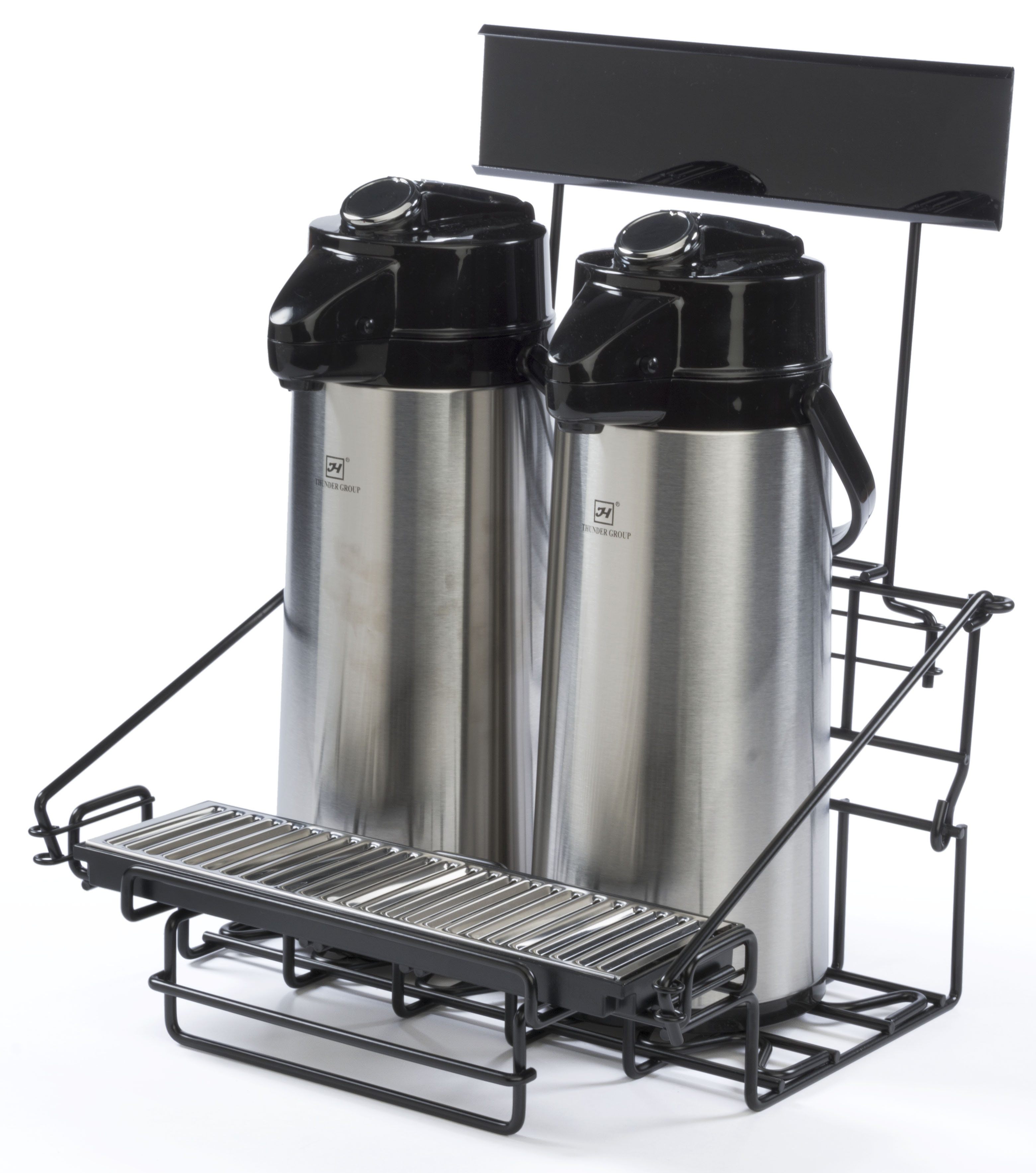 Airpot Rack | Double Wire Stand with Sign Holder | Displays2Go