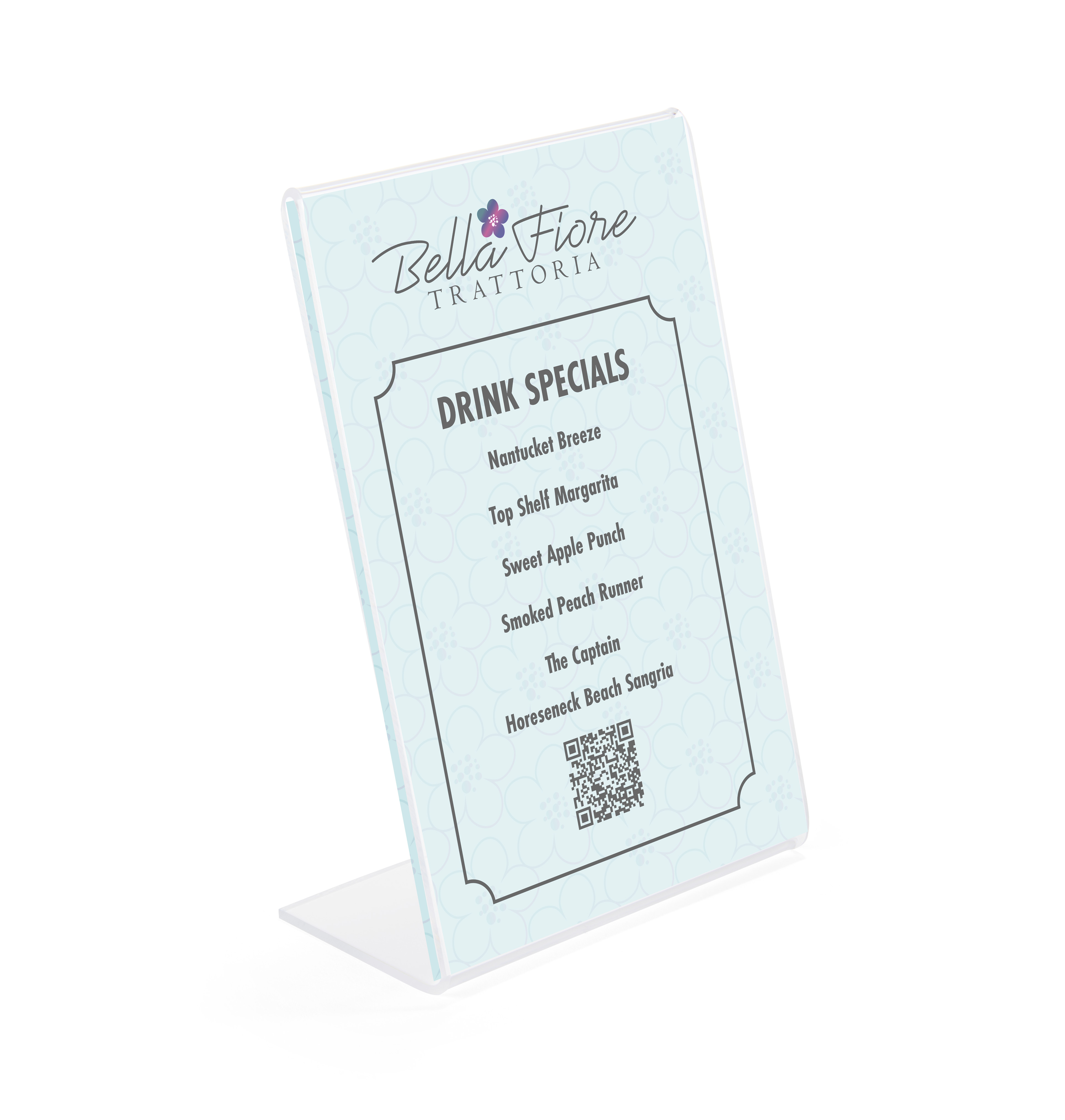 Table Sign Holder | Angled Style Display - Side Loading | Displays2Go