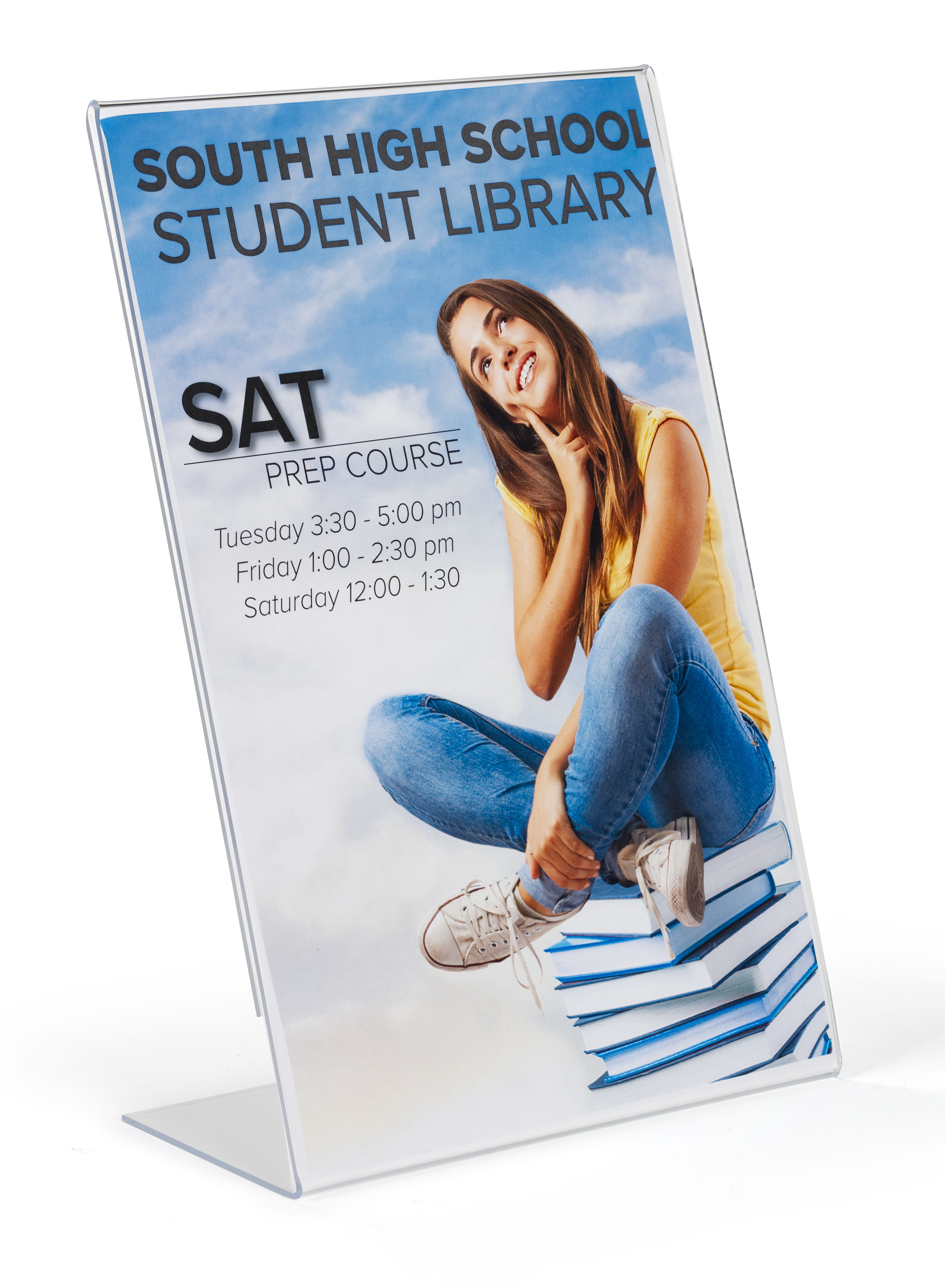 Anti Glare Plastic Slanted Display Frame | 11" x 17" | Displays2Go